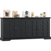 Cozy Castle Black Kitchen Buffet Cabinet, Sideboard with 3 Doors, 3 ...