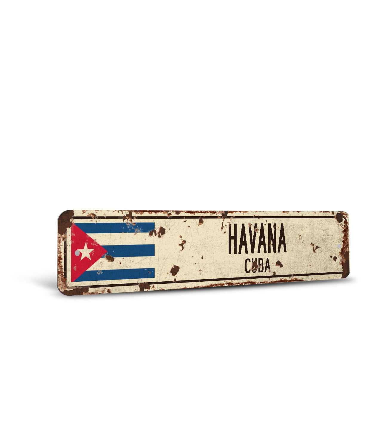 HAVANA CUBA Vintage Style Rustic Street Sign – Cuban Flag City Country ...