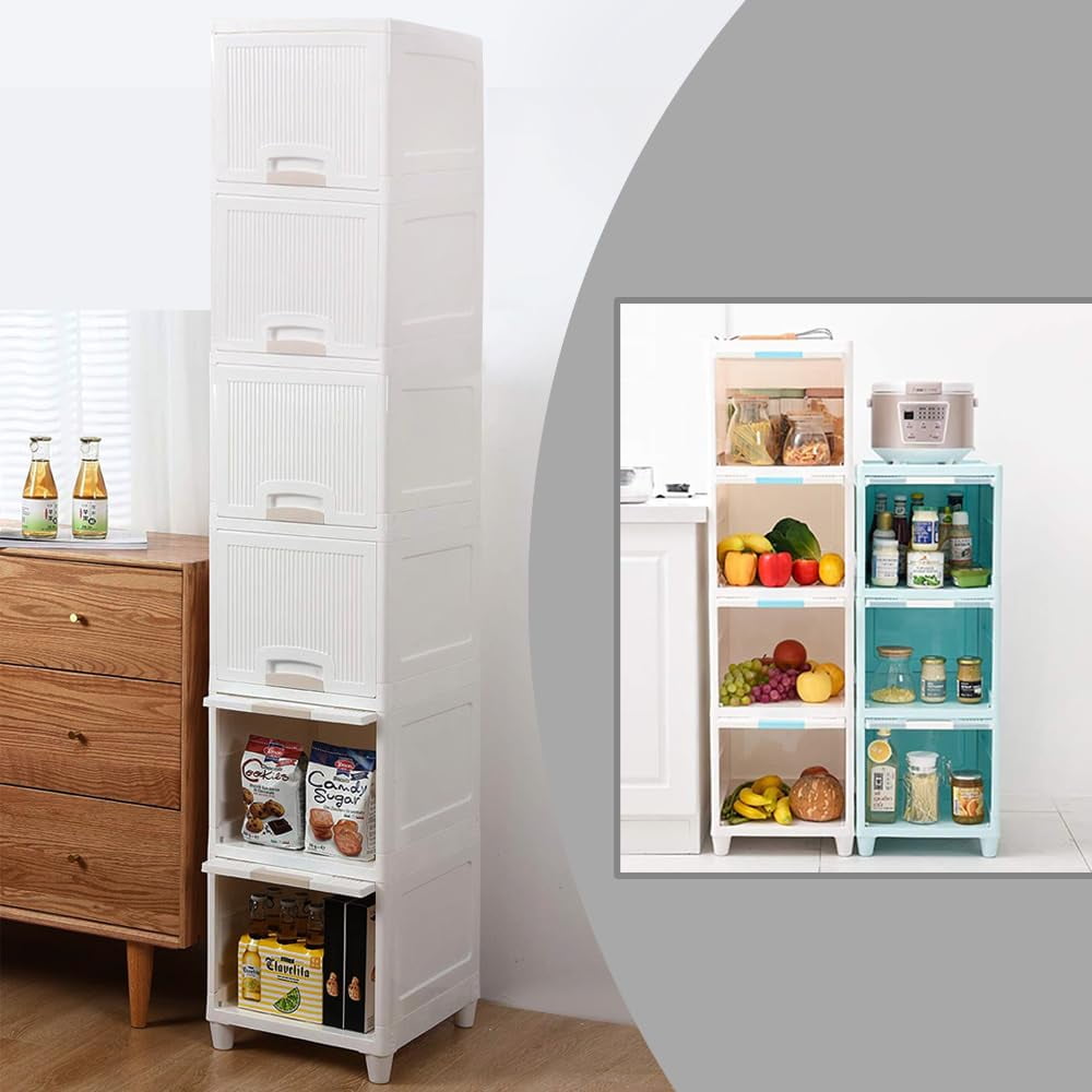 HAVEU 6 Units Plastic Cupboard for Clothes Plastic Cabinet for Storage ...
