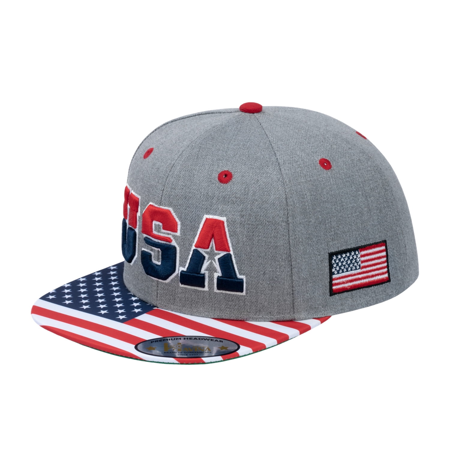 Unisex Embroidered Classic US American Flag, 6-Panel Snap Baseball Cap ...