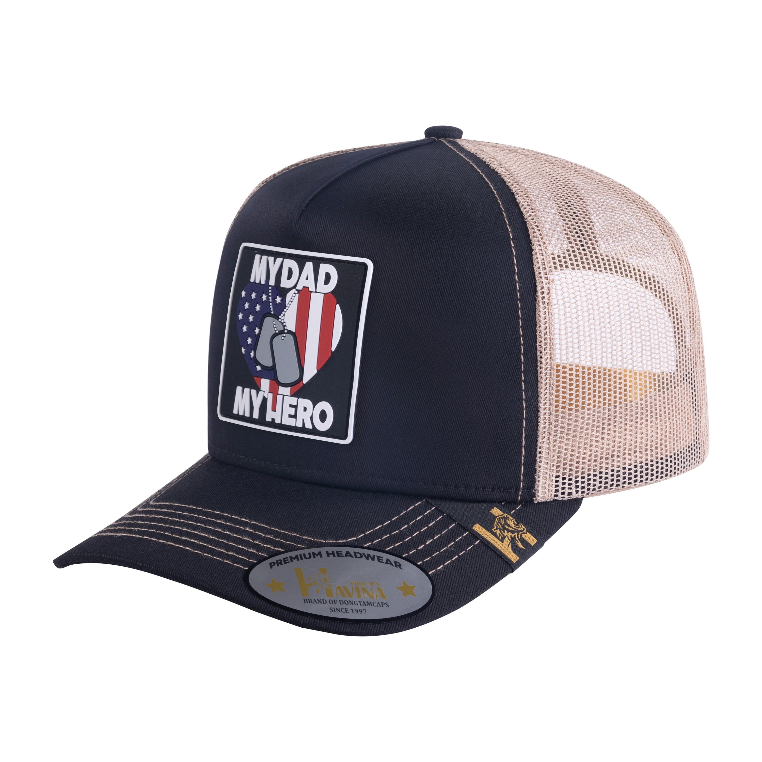 HAVINA PRO CAPS - Embroidered My Dad My Hero - 5 Panel Trucker Hat ...