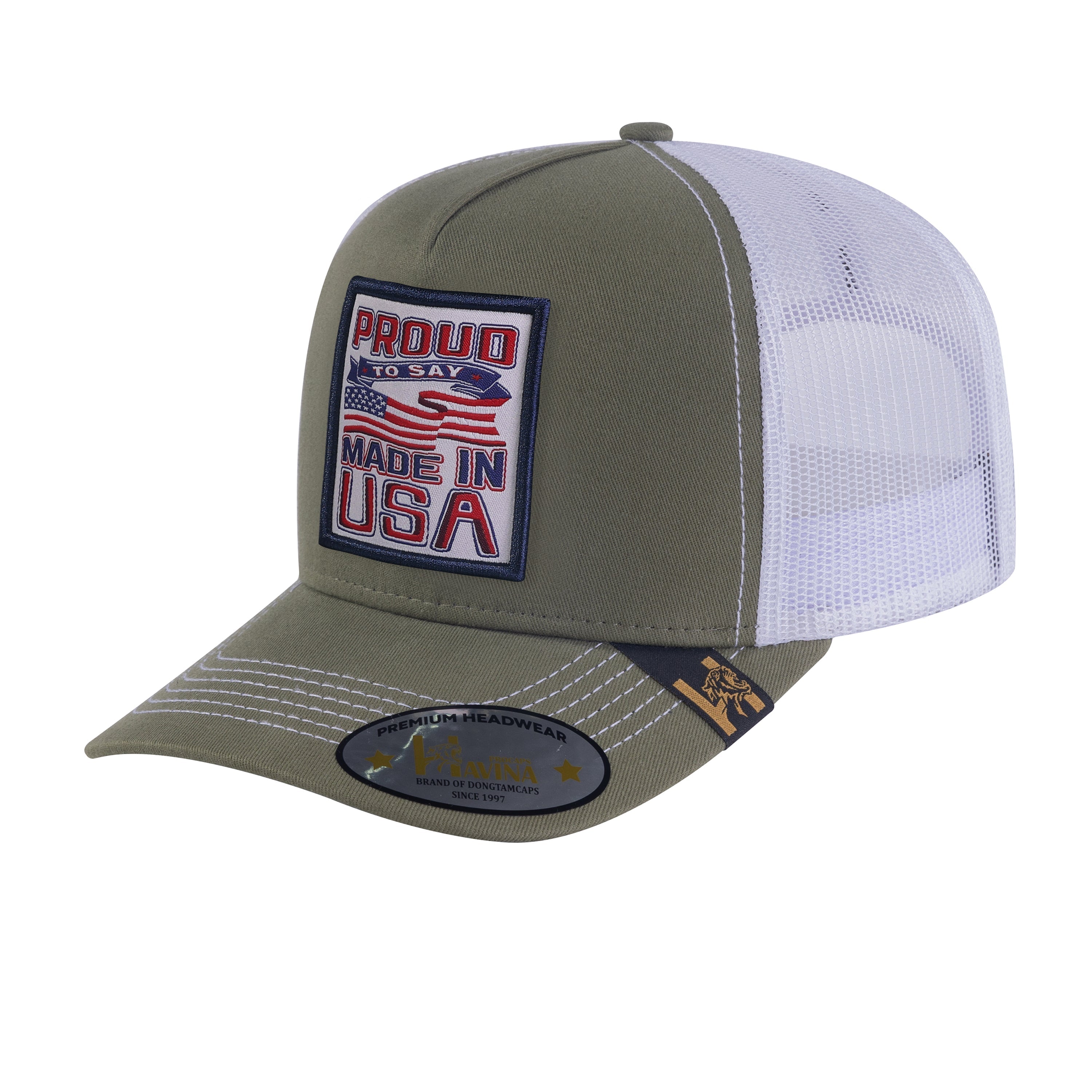 HAVINA PRO CAPS - Embroidered Proud To Say Made In US - 5 Panel Trucker ...