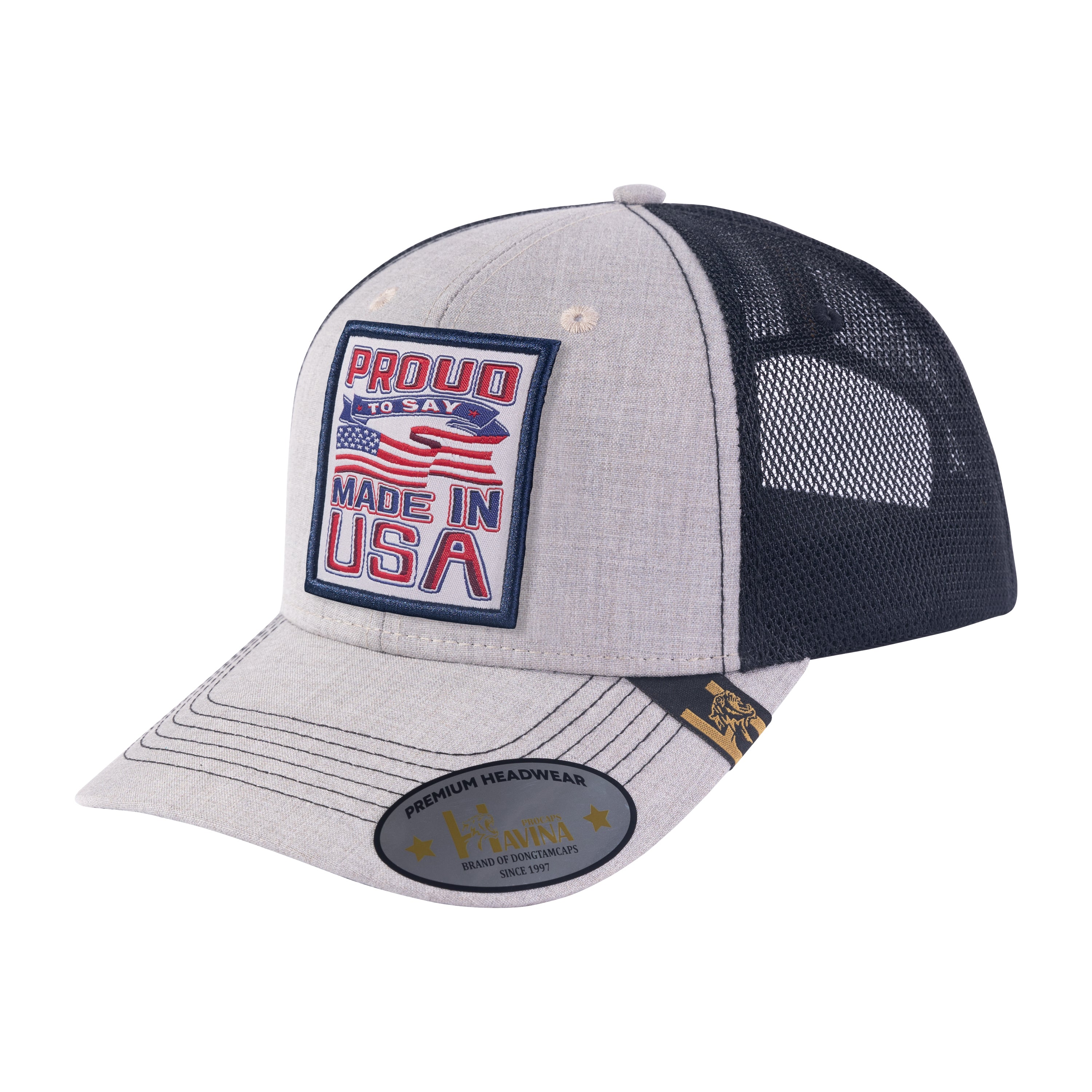 HAVINA PRO CAPS - Embroidered Proud To Say Made In US - 6 Panel Trucker ...