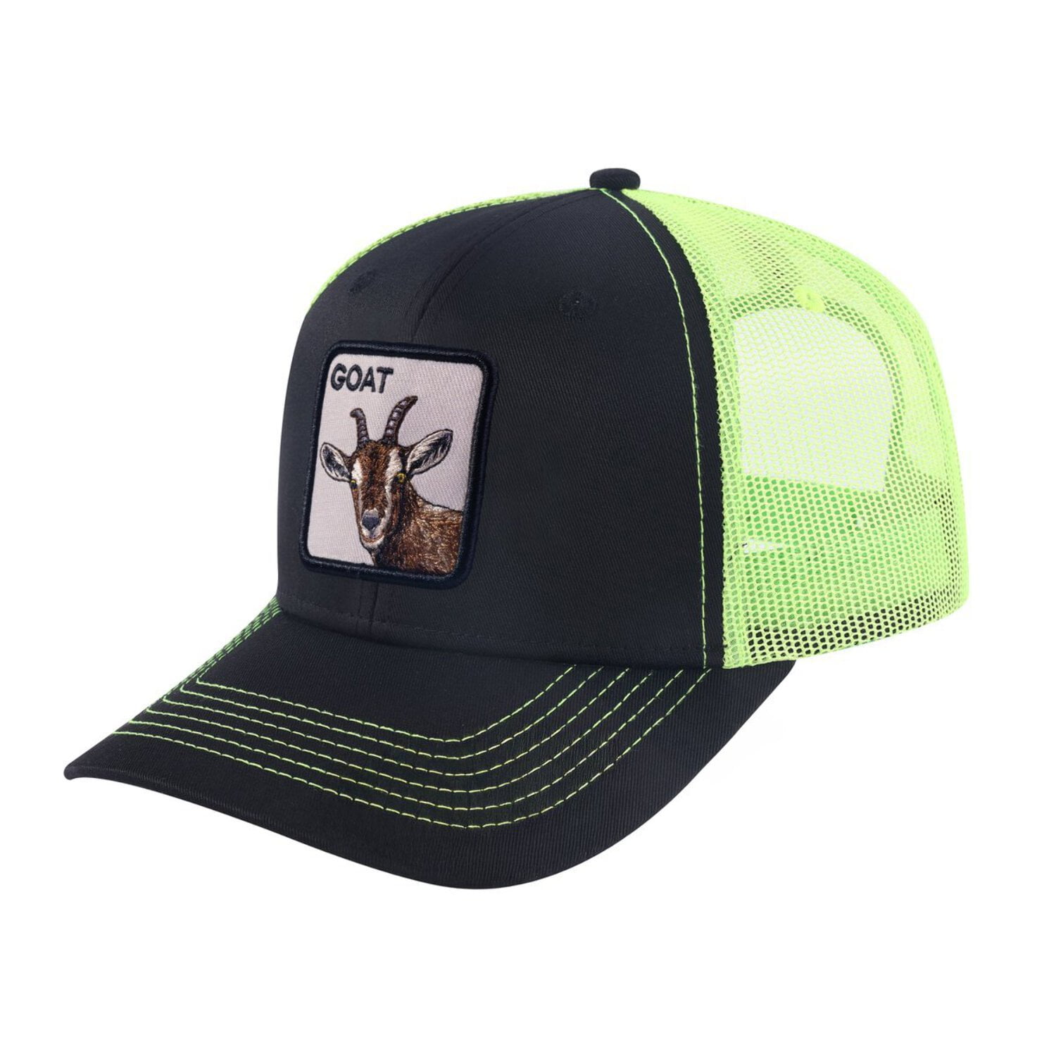 Unisex Embroidered The Goat, 6-Panel Trucker Hat, Black/Green ...