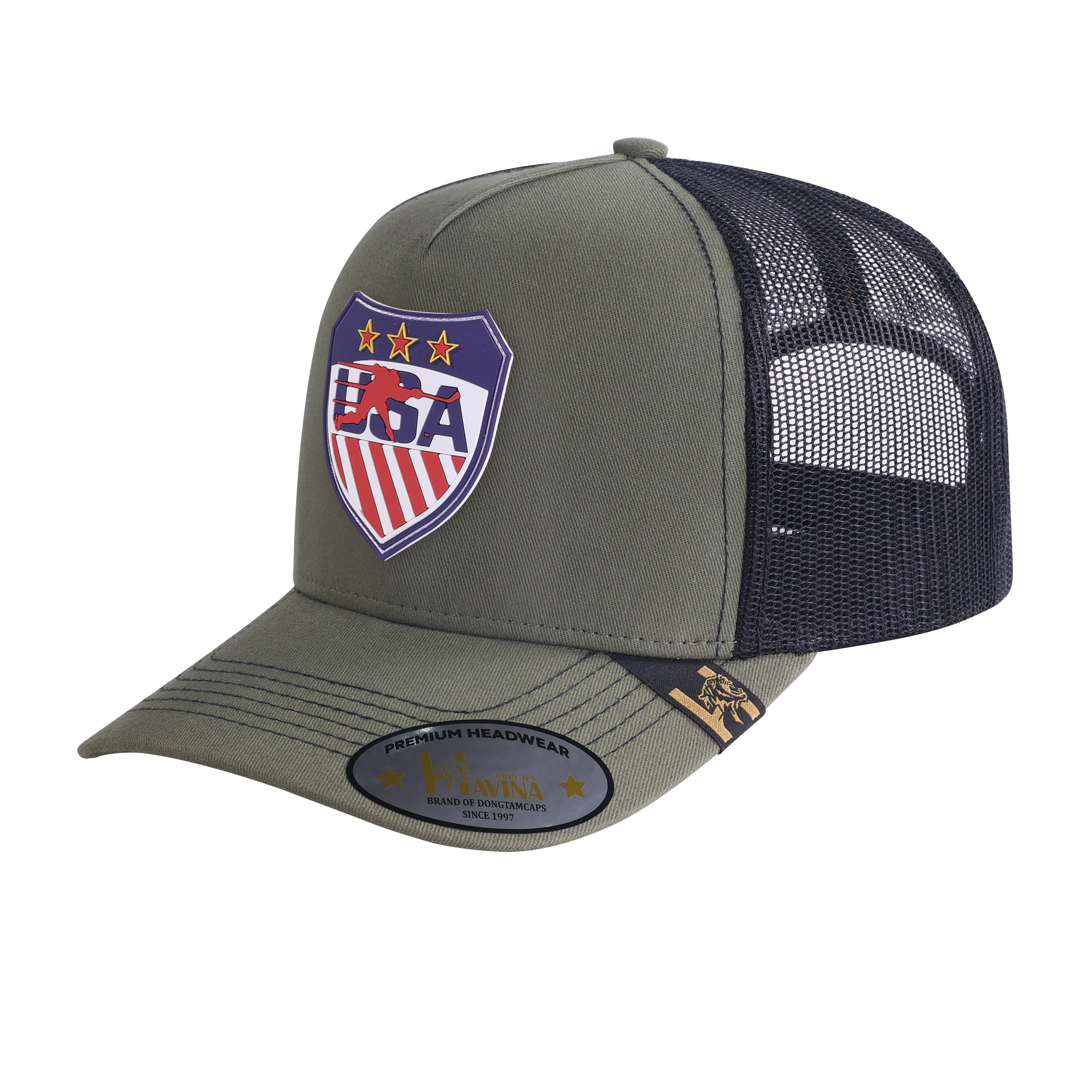 HAVINA PRO CAPS - Embroidered US Loving Hockey - 5 Panel Trucker Hat ...