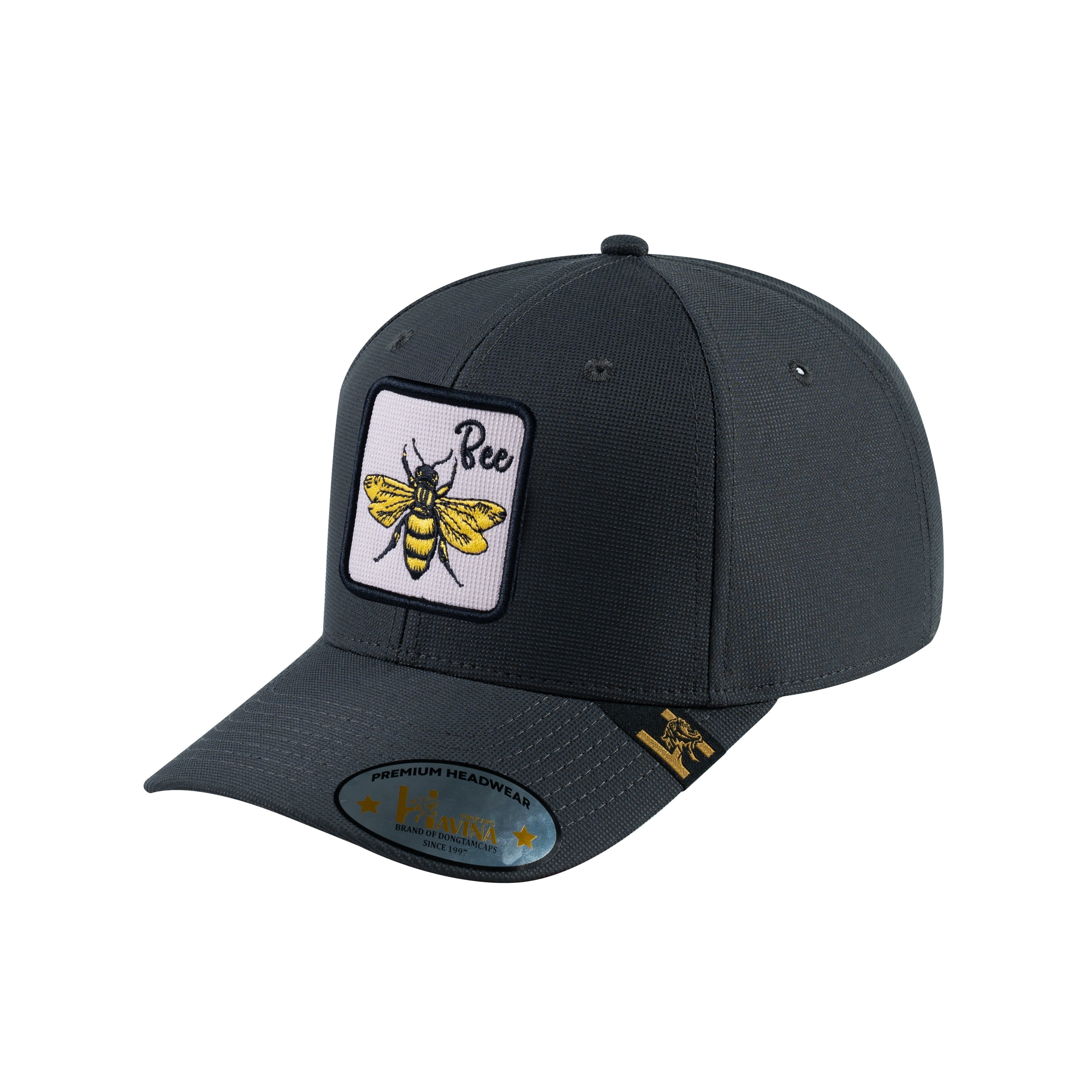 HAVINA PRO CAPS - V2 Embroidered The Bee - 6 Panel Baseball Cap - Dark ...