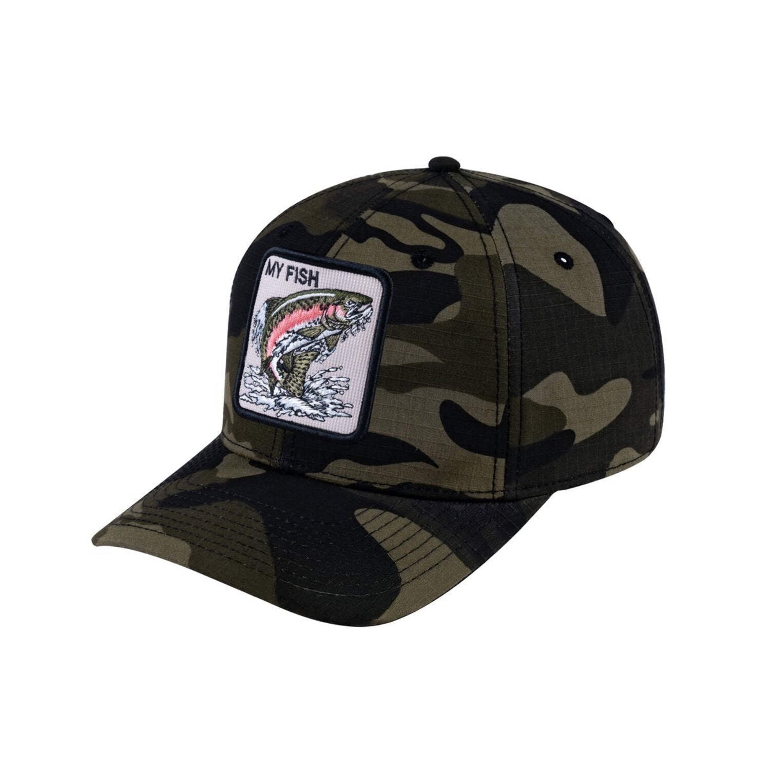 Unisex V2 Embroidered The Salmon, 6-Panel Baseball Cap, Green Camo ...