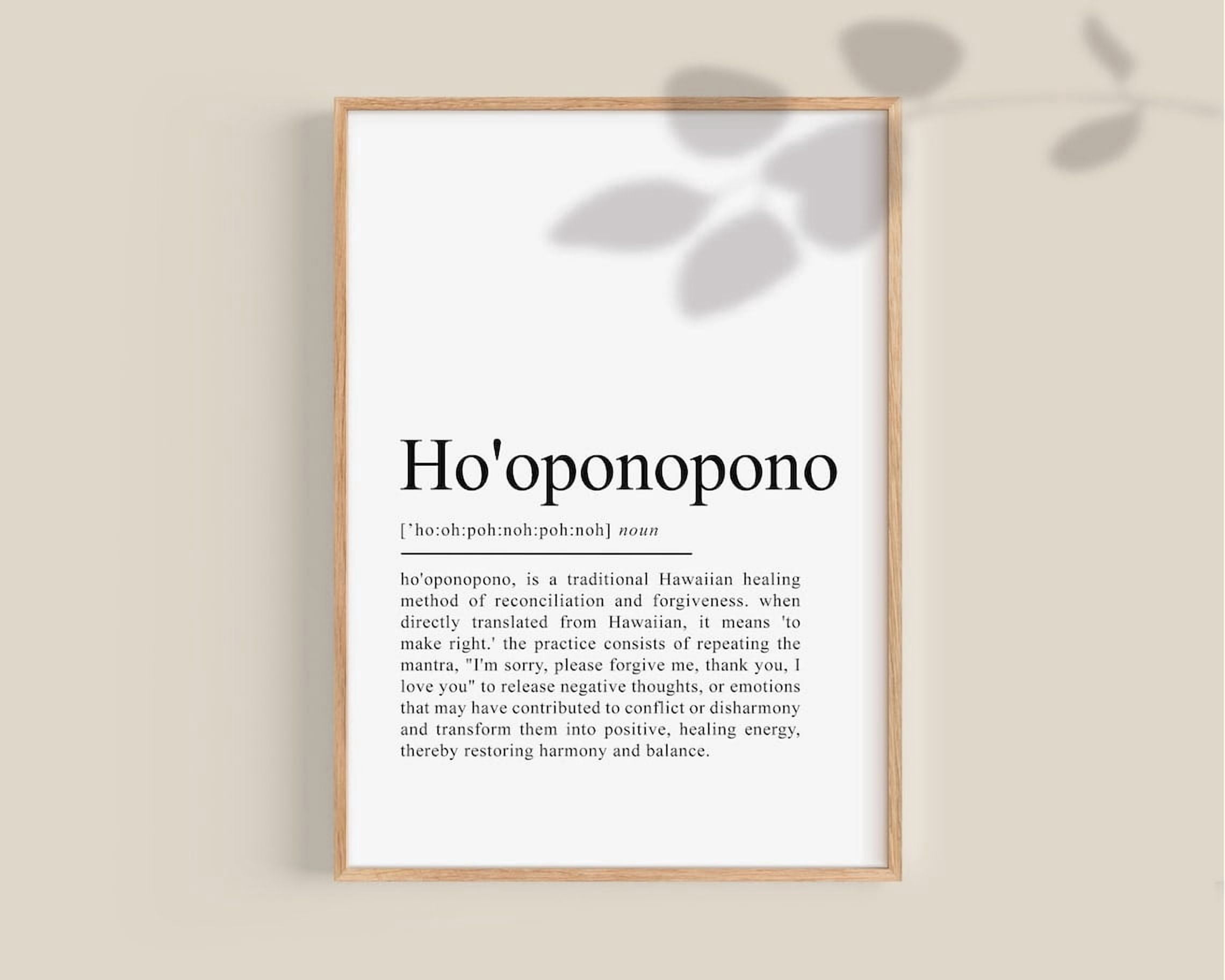 HAWAIIAN Poster Ho oponopono Definition Aloha Hawaii Manifestation ...