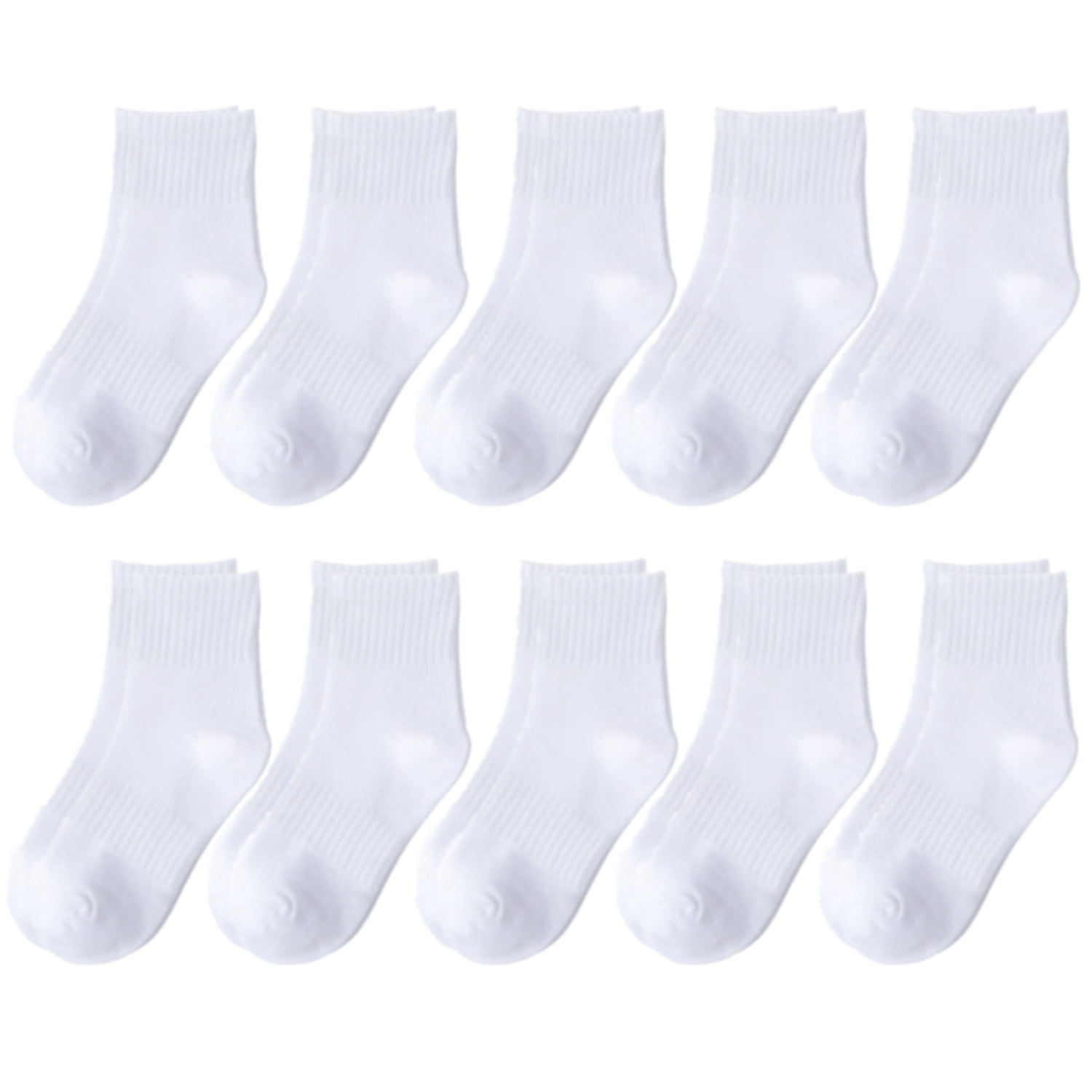 HAWEE 10 Pairs Kids Socks for Boys Girls 3-15 Years Toddler Crew Socks ...