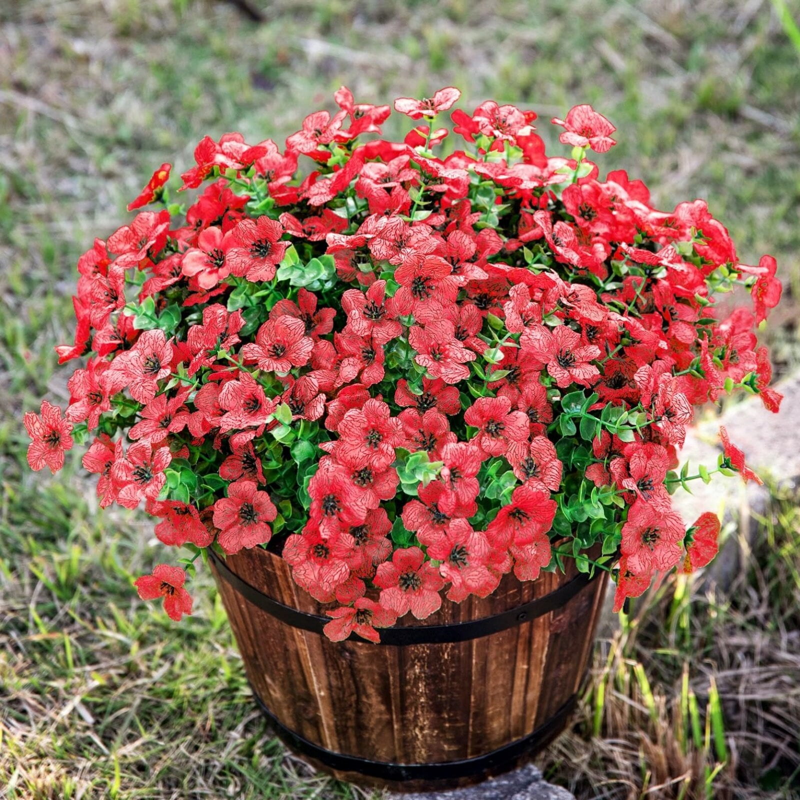 HAWEE Artificial Faux Plants Flowers Outdoor Spring Decoration, 12 ...