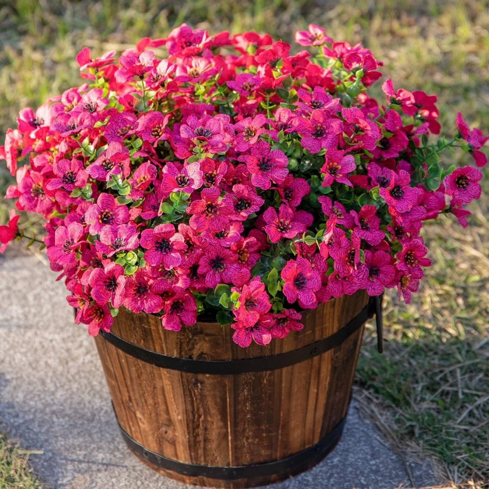 HAWEE Artificial Faux Plants Flowers Outdoor Spring Decoration, 12 ...
