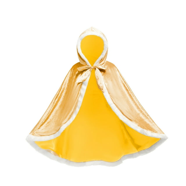 HAWEE Belle Princess Cloak with Hood Girls Cape for Halloween Costume ...