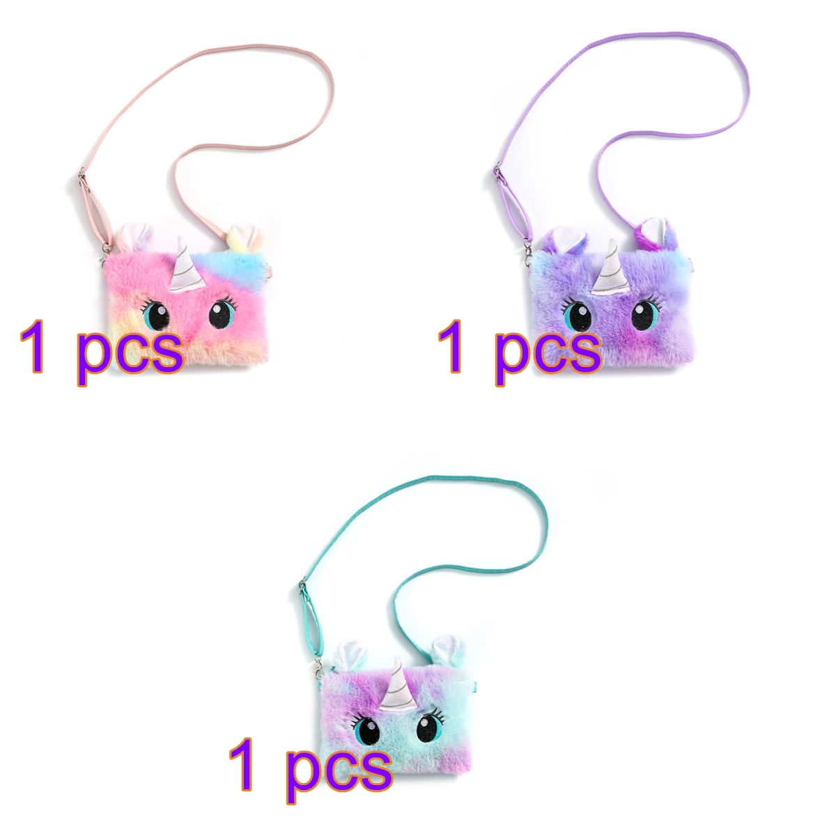 HAWEE Cartoon Girls Plush Purses and Handbags Unicorn Coin Wallet Pouch ...