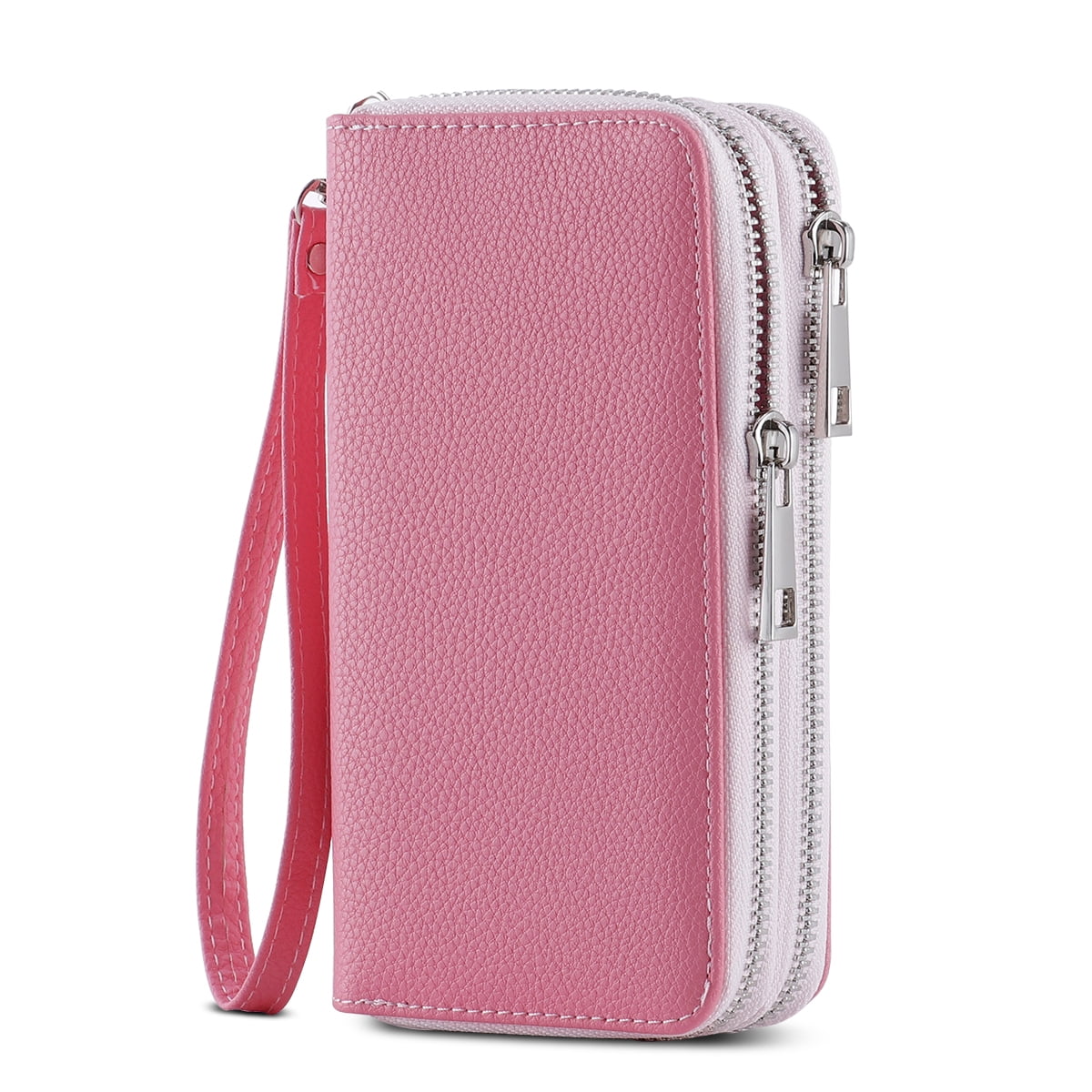 HAWEE Cellphone Wallet Dual Zipper Wristlet Purse with Card Slot/ Coin ...