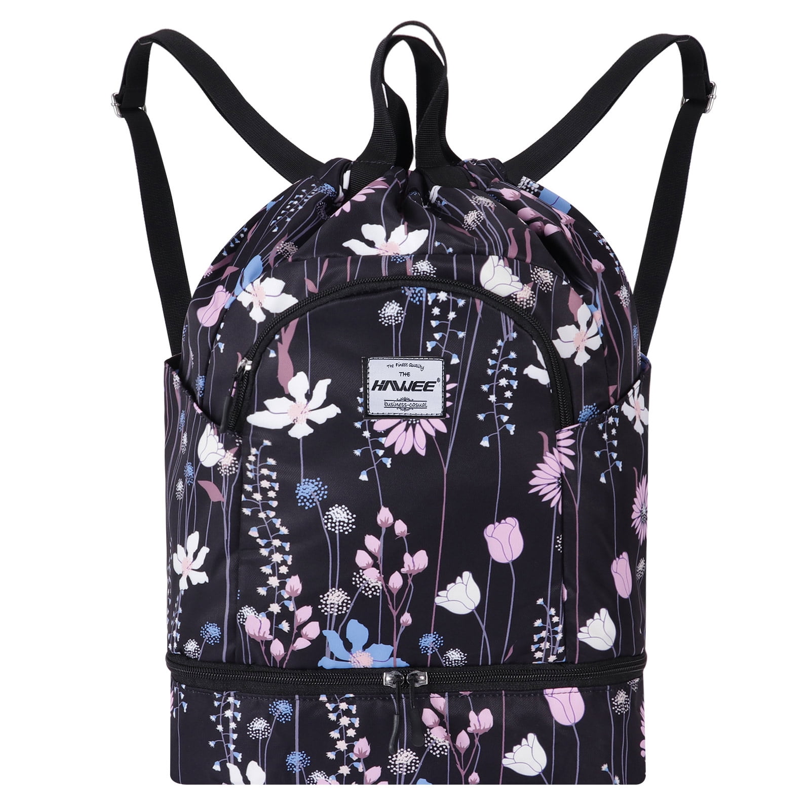 HAWEE Dry Wet Drawstring Backpack with Shoe Compartment for Women ...