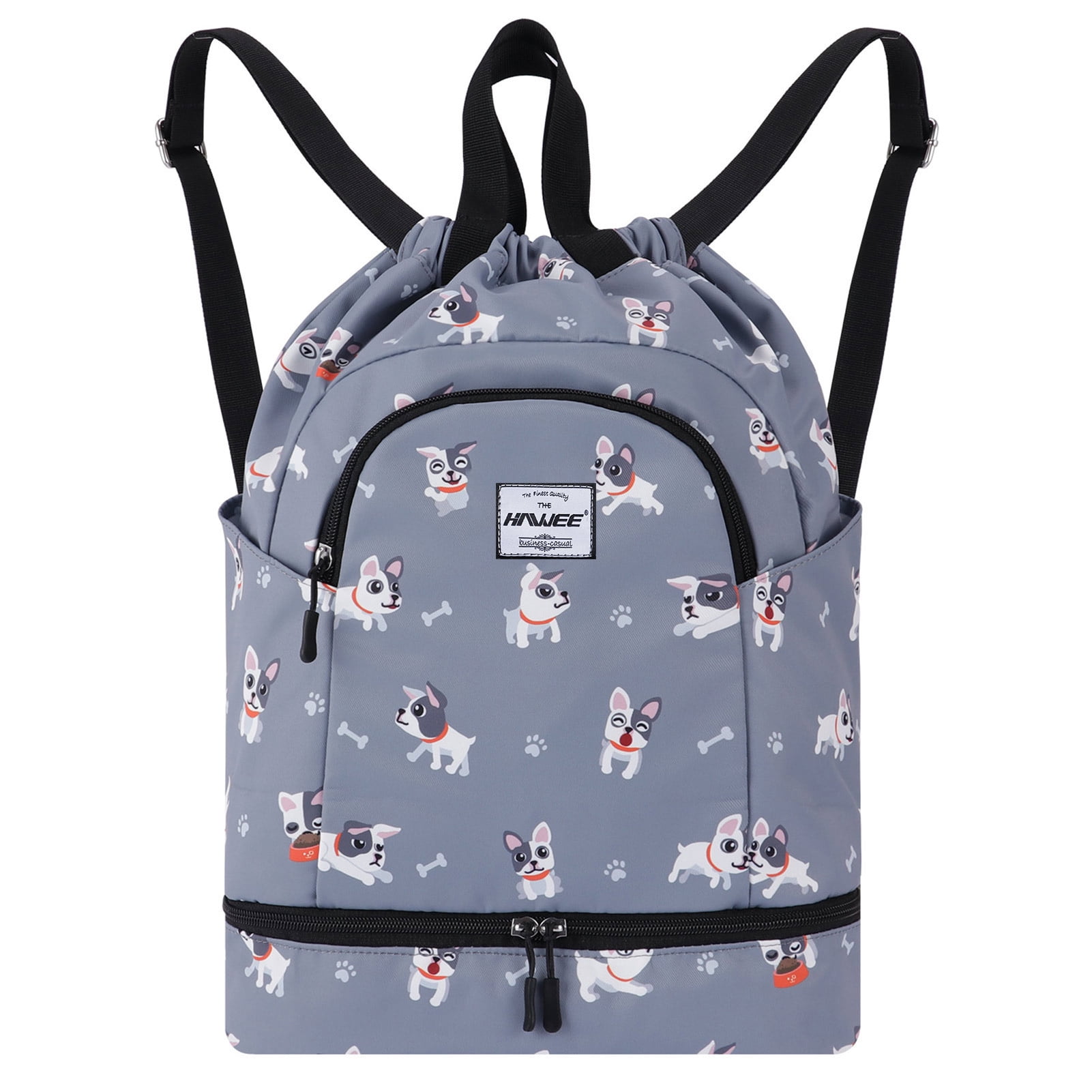 HAWEE Dry Wet Drawstring Backpack with Shoe Compartment for Women ...
