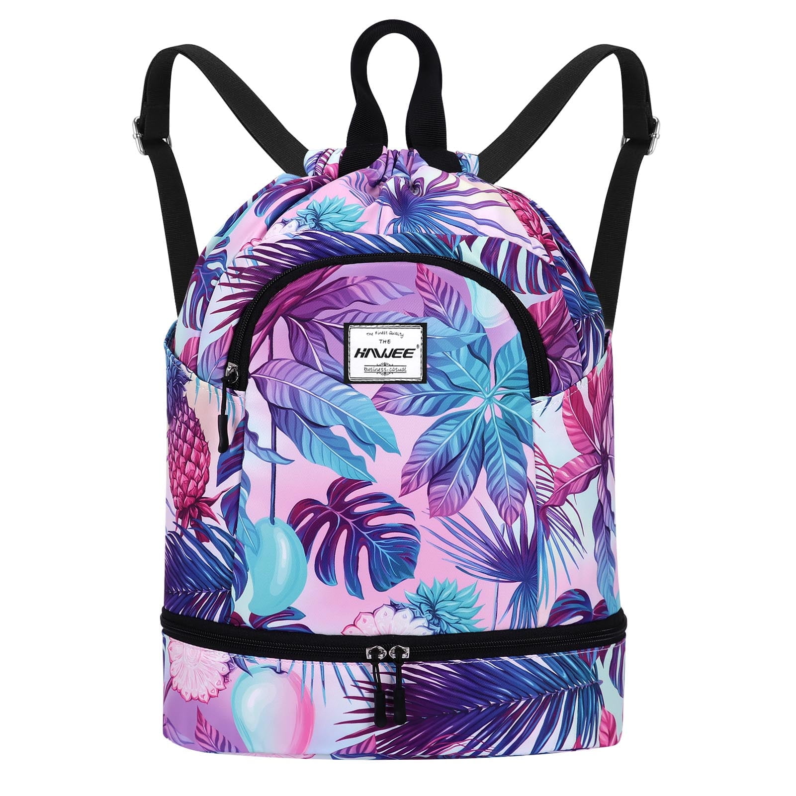 HAWEE Dry Wet Drawstring Backpack with Shoe Compartment for Women ...