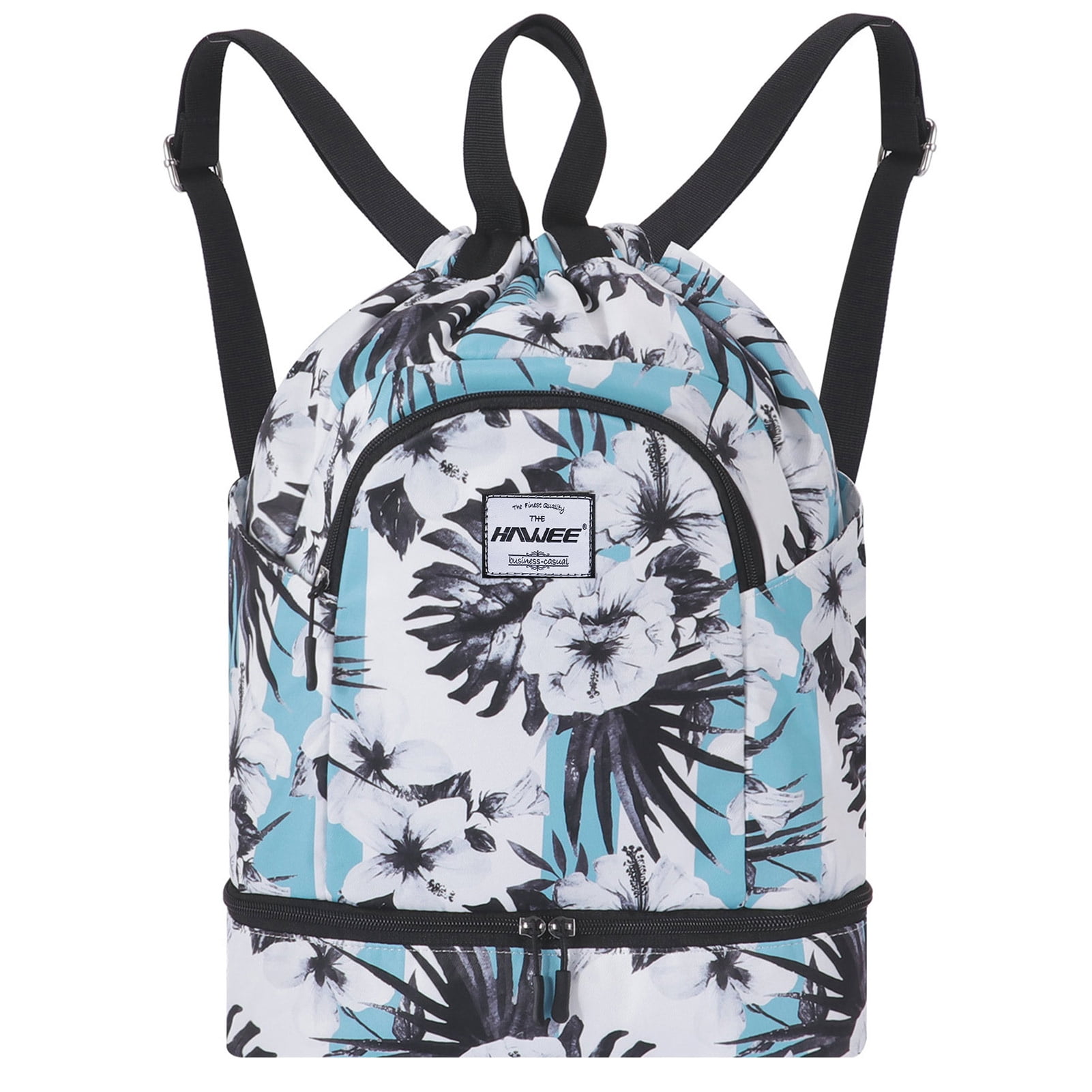 HAWEE Dry Wet Drawstring Backpack with Shoe Compartment for Women ...