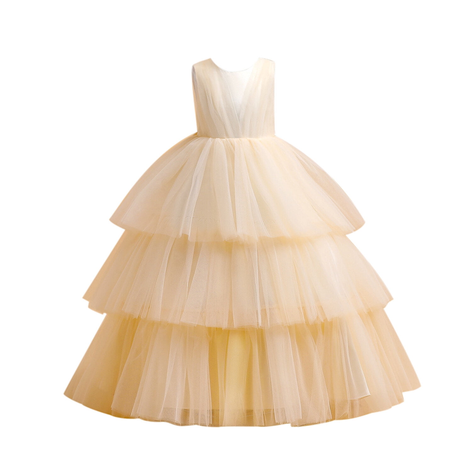 HAWEE Flower Big Girls Tulle Princess Pageant Dress for Wedding Kids ...