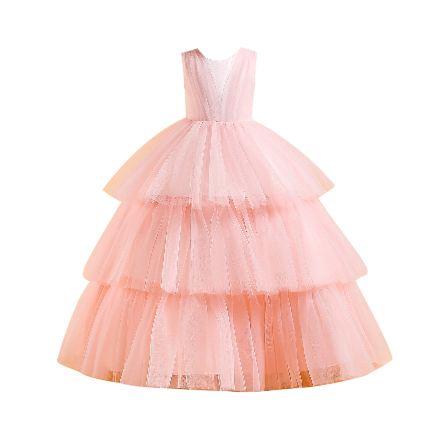 HAWEE Flower Big Girls Tulle Princess Pageant Dress for Wedding Kids ...