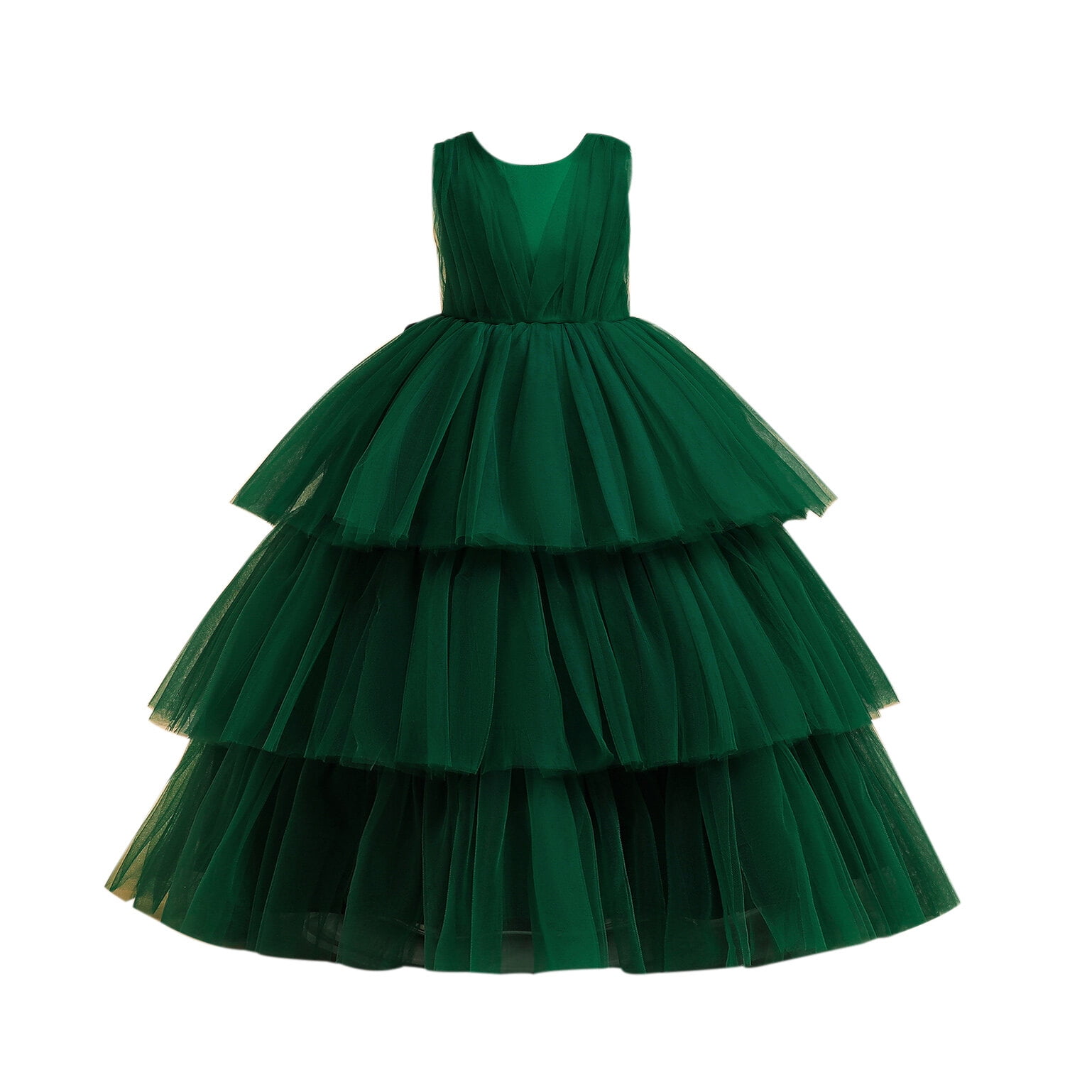HAWEE Flower Big Girls Tulle Princess Pageant Dress for Wedding Kids ...