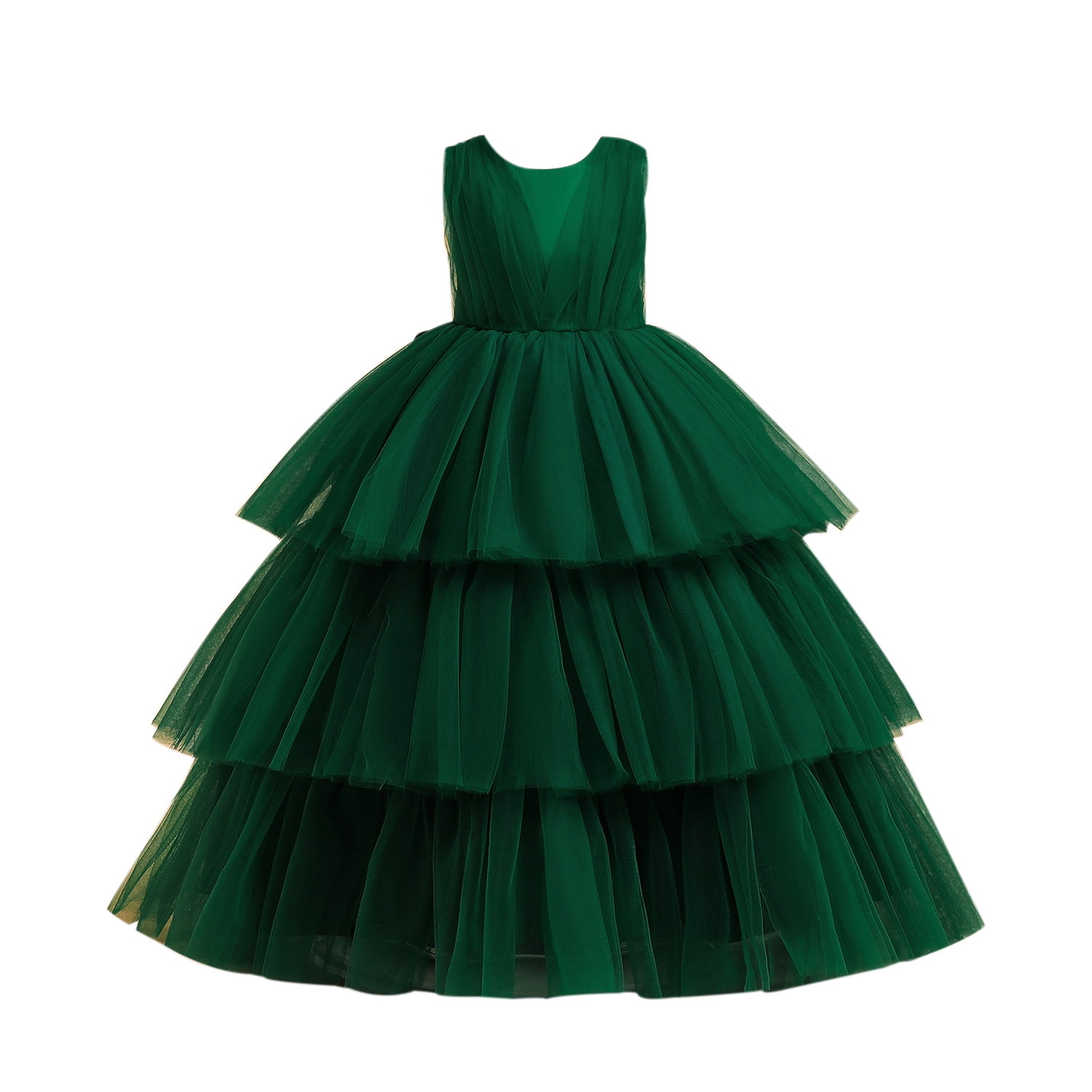 HAWEE Flower Big Girls Tulle Princess Pageant Dress for Wedding Kids ...