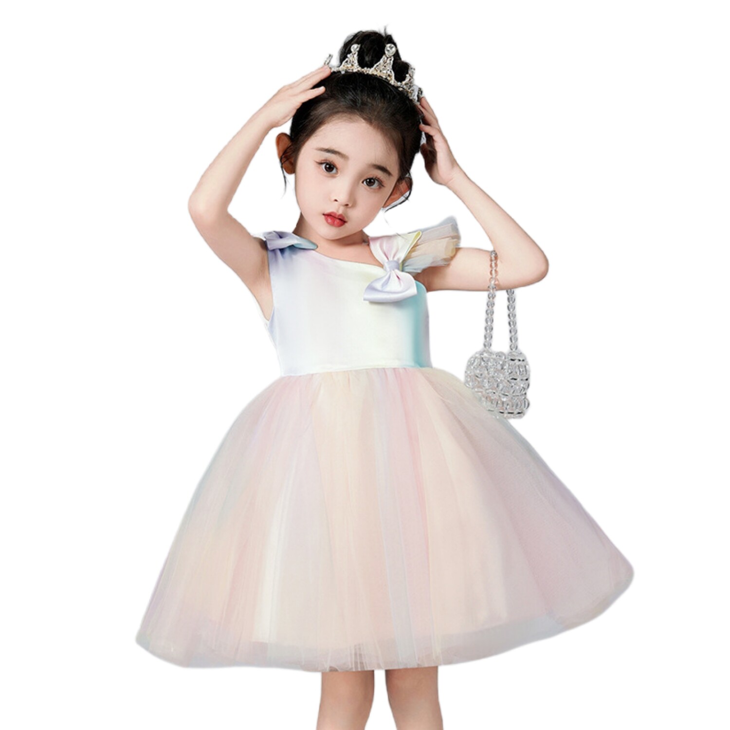 HAWEE Flower Girls Dress Rainbow Tutu Skirts Christmas Birthday Party ...