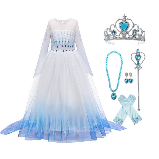 HAWEE Girl Princess Snow Dress Fancy Party Dress Queen White Costumes ...