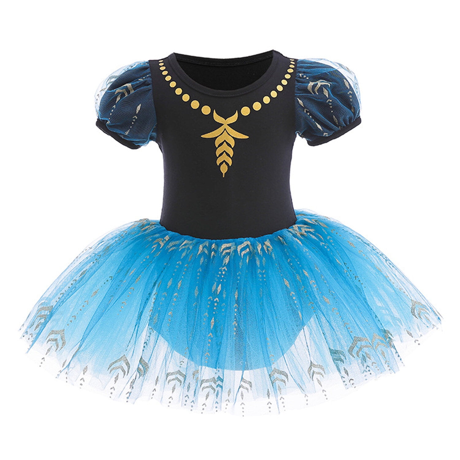 HAWEE Girls Ballet Dance Dress Princess Leotards Ruffle Sleeve Shiny ...