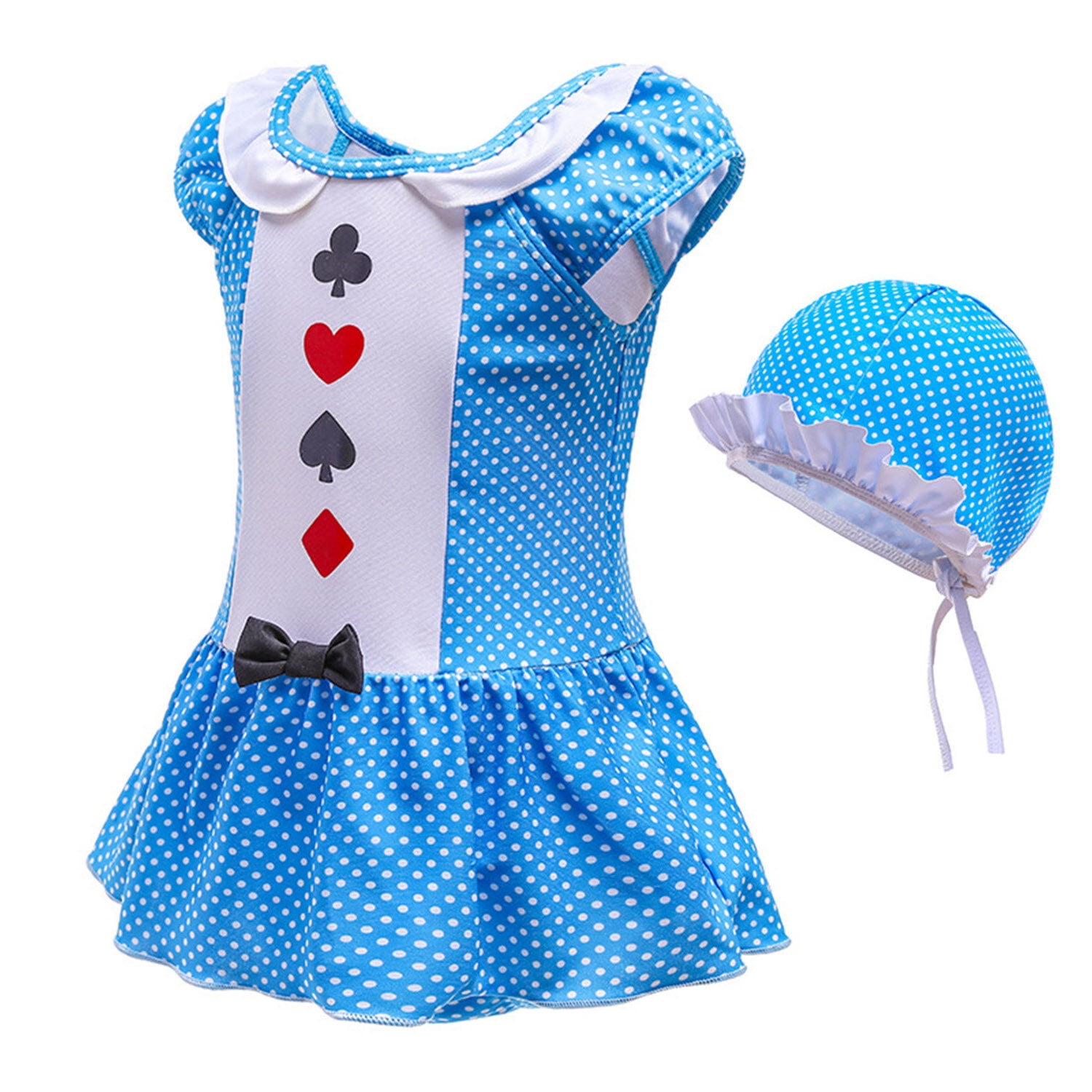 HAWEE Girls Princess Alice Swimwear One Piece Swimsuit with Skirt ...