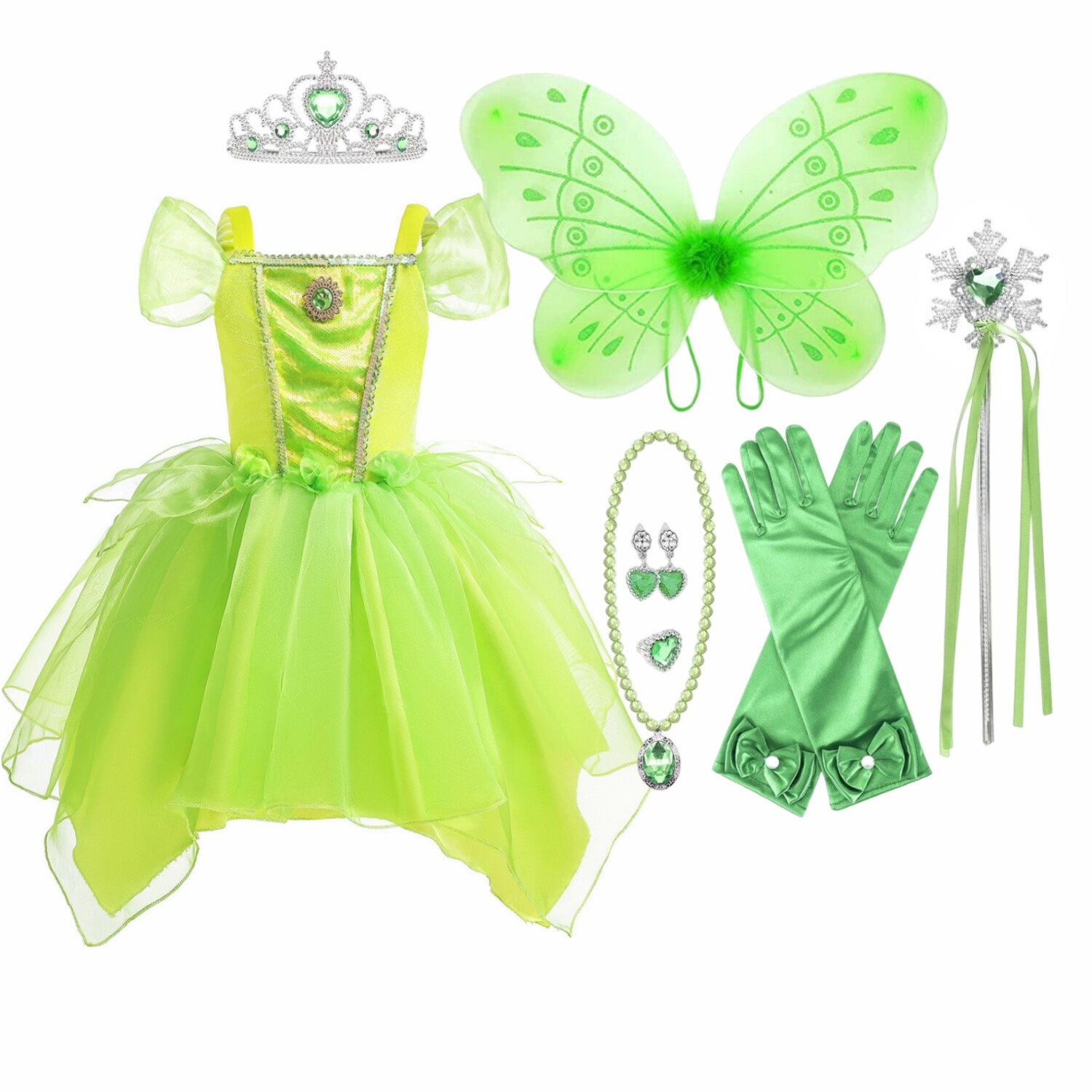 HAWEE Girls Princess Tiana Dress Fairy Costume Dress up Toddler Kids Fancy Birthday Luxury ...