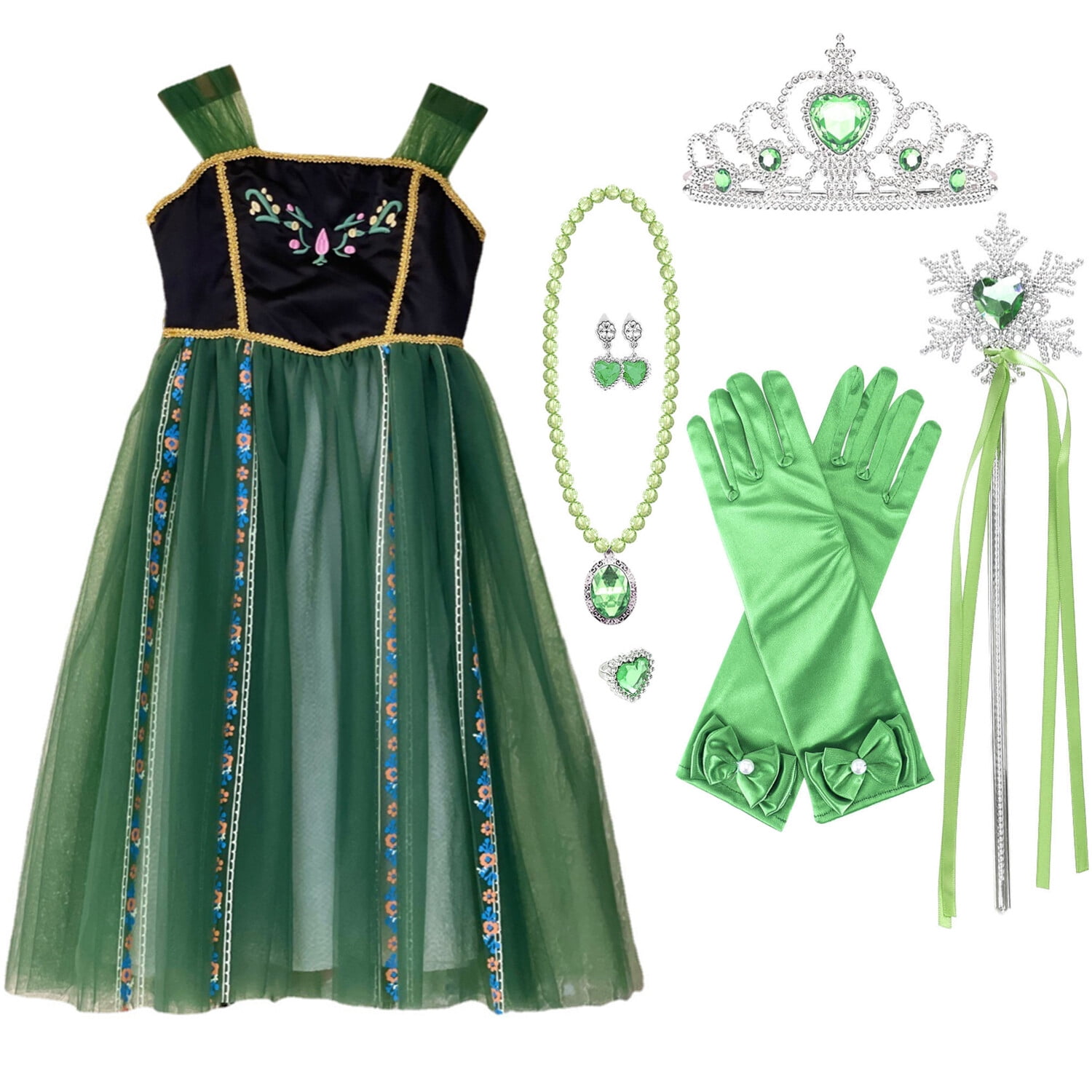 HAWEE Halloween Girls Dress Princess Anna Fancy Dress Birthday Gift ...
