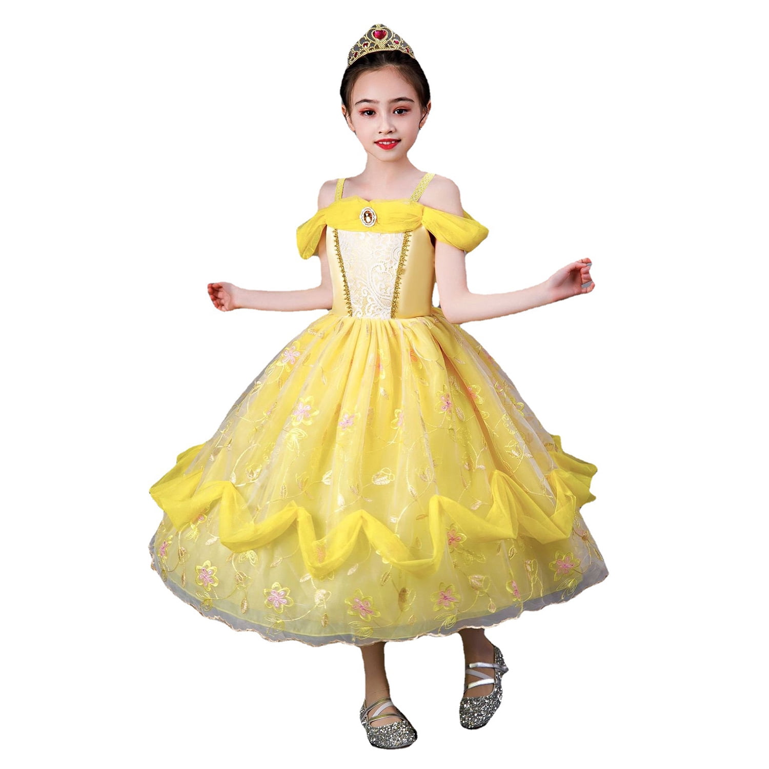 HAWEE Halloween Party Fancy Costume Deluxe Belle Princess Dress Up for ...