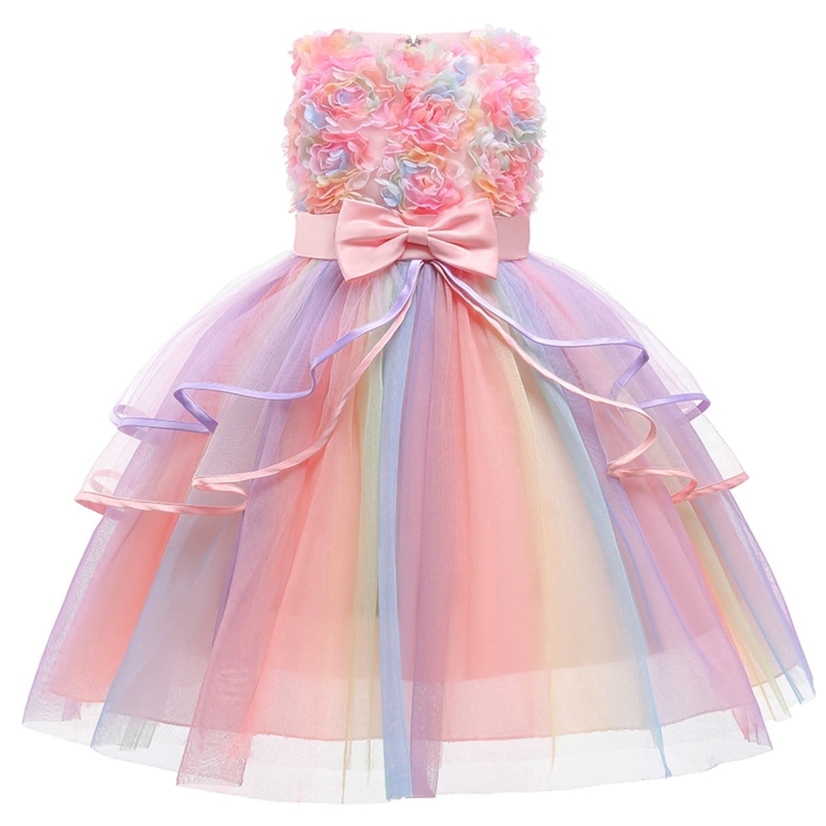 HAWEE Kids Flower Dresses For Baby Girls Elegant Wedding Princess Dress ...