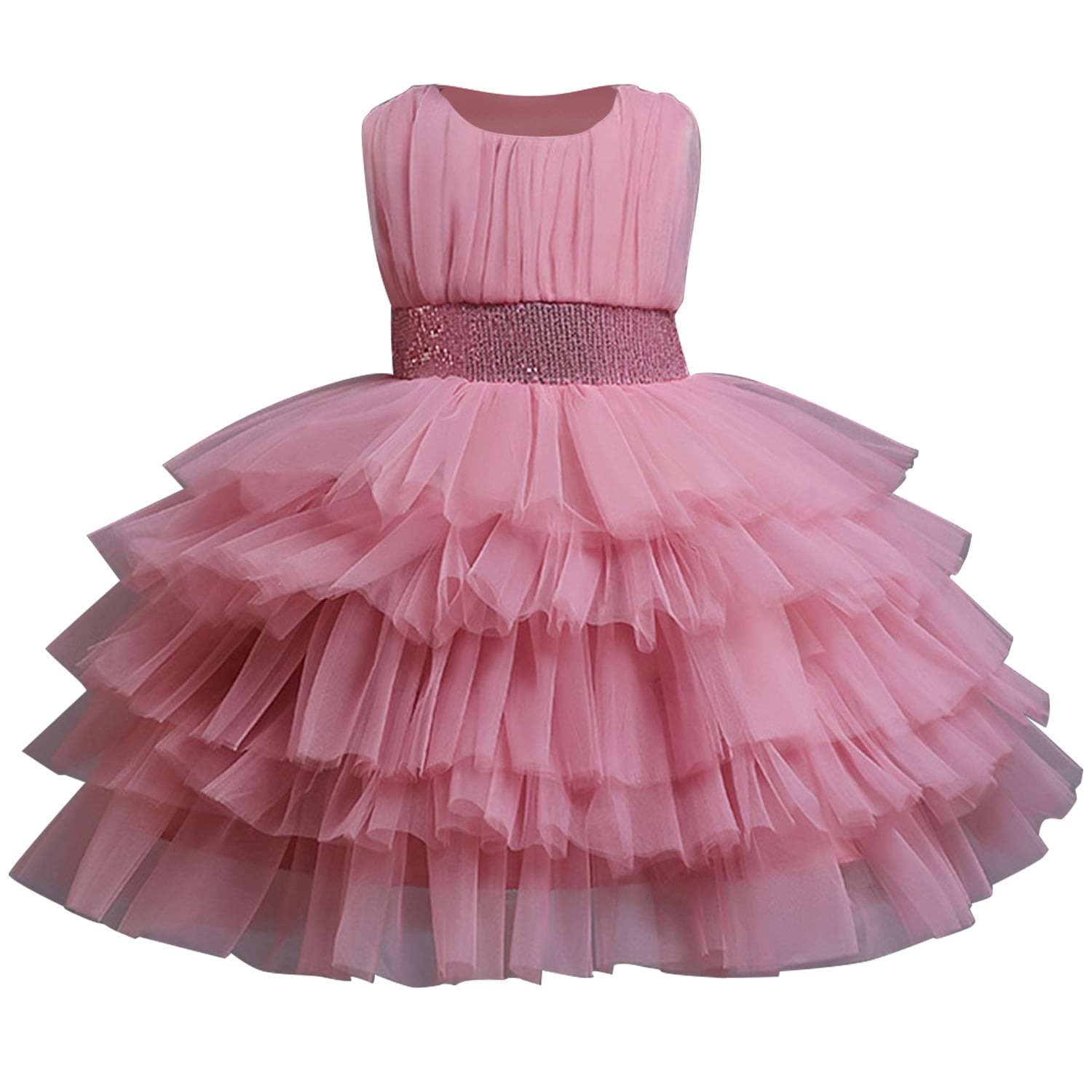 HAWEE Little Girl Tutu Dress Tulle Ruffles Flower Girls Wedding Party ...