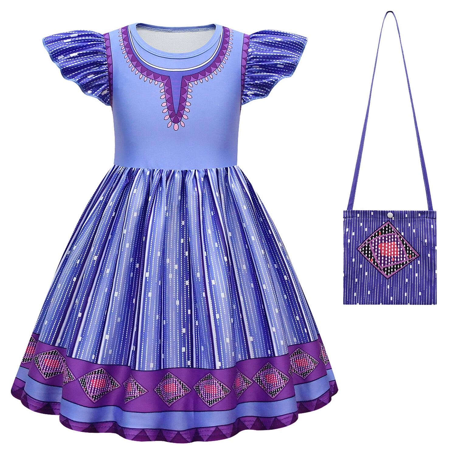HAWEE Little Girls Princess Asha Costume Kids Dream Purple Flutter ...