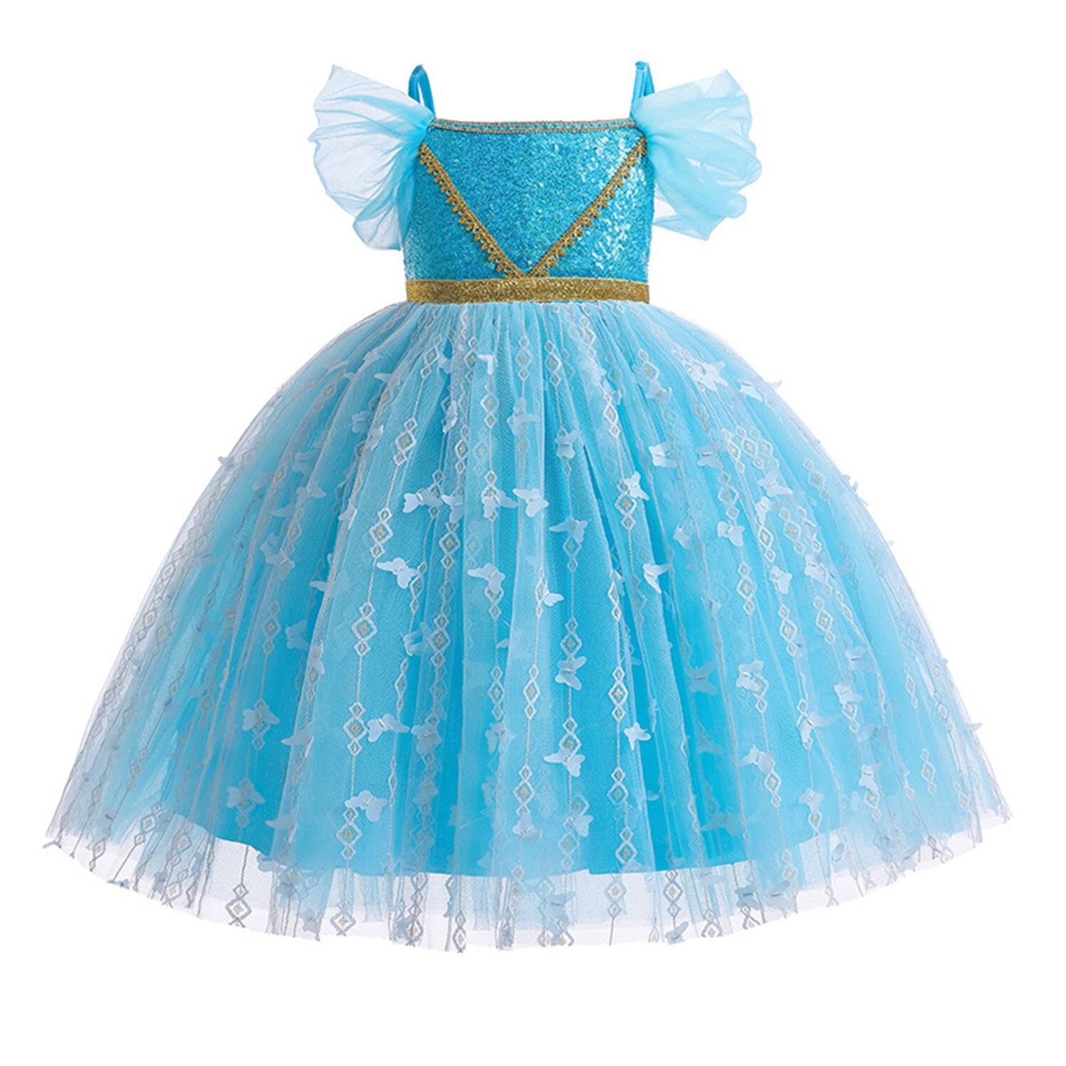HAWEE Little Girls Princess Jasmine Fancy Costume Dress,Birthday Party ...