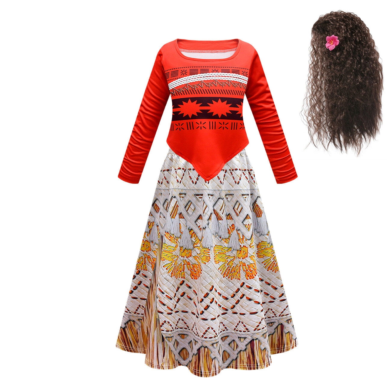 HAWEE Little Girls Princess Moana Costume Two-Piece Dress up Princess ...