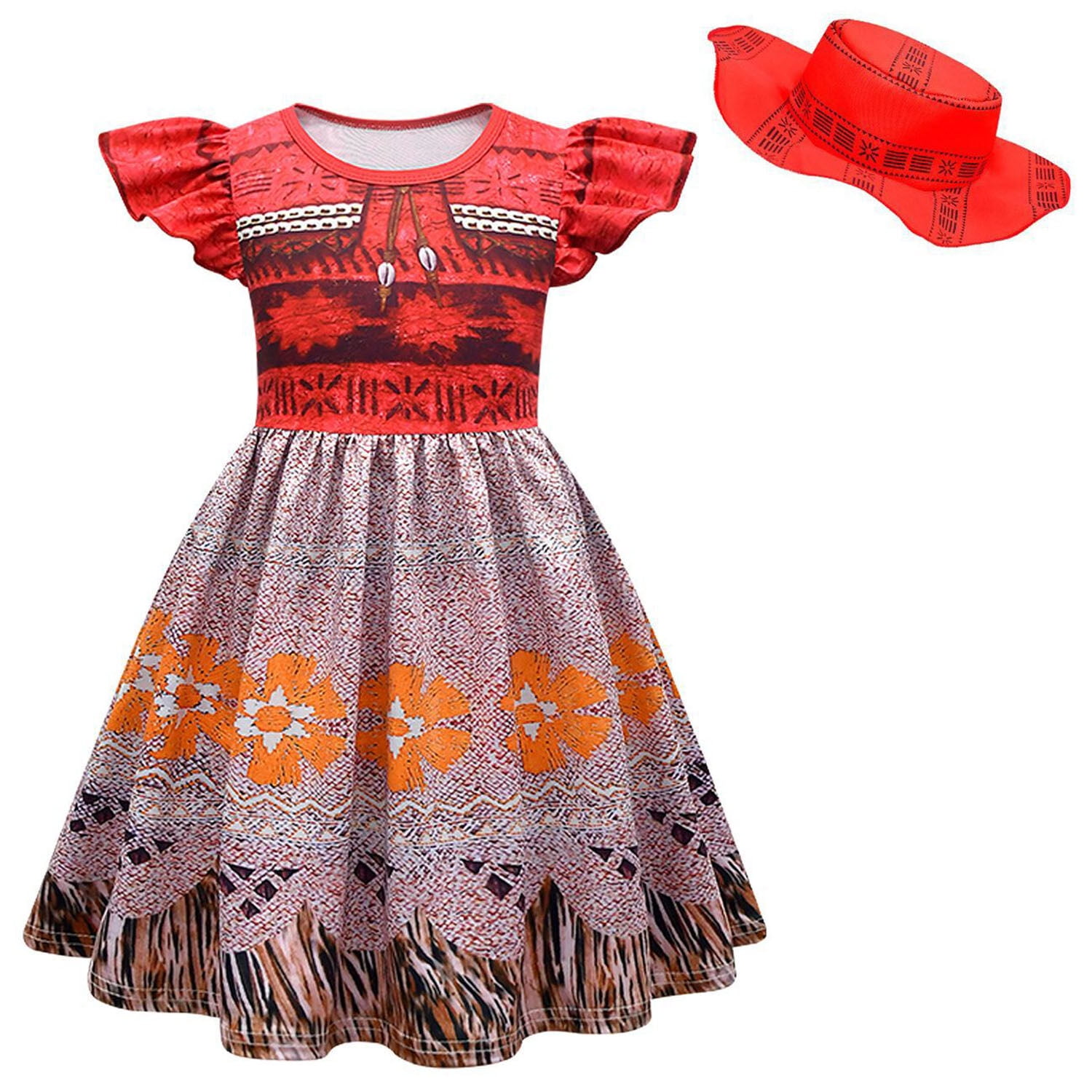 HAWEE Little Girls Princess Mona Costume Ocean Adventure Outfits Dress ...