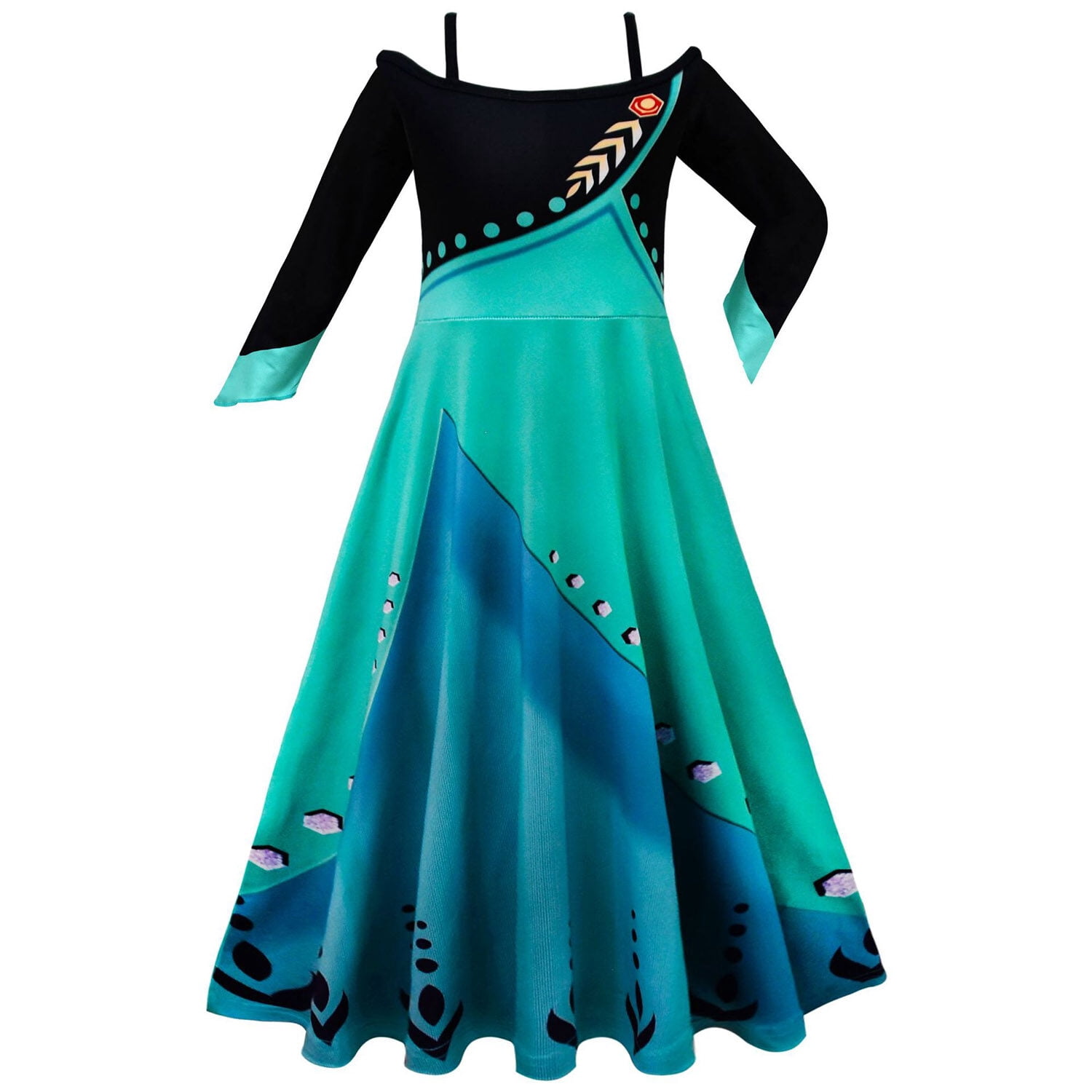 HAWEE Little Girls Princess Party Carnival Fancy Dress Anna Costume ...