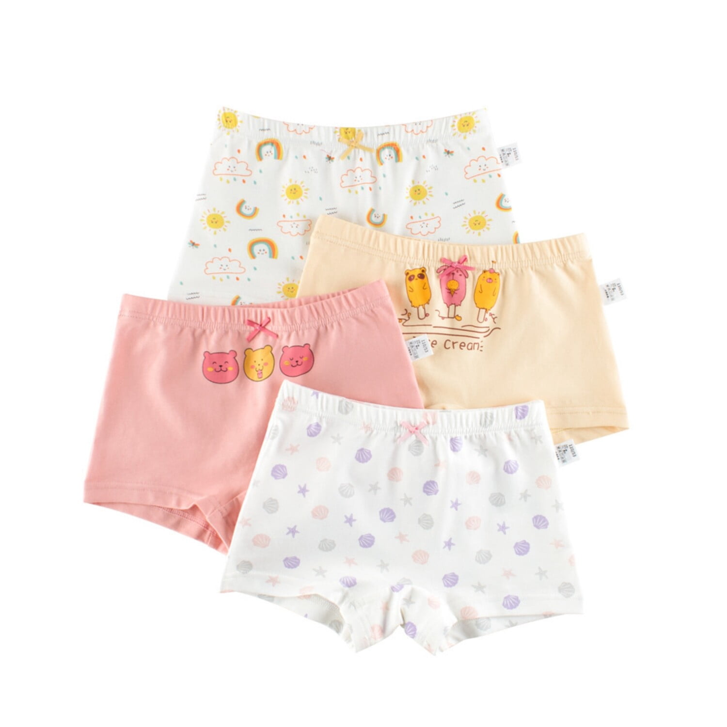 HAWEE Little Girls Underwear Kids Cotton Soft Boxer Briefs Panties ...