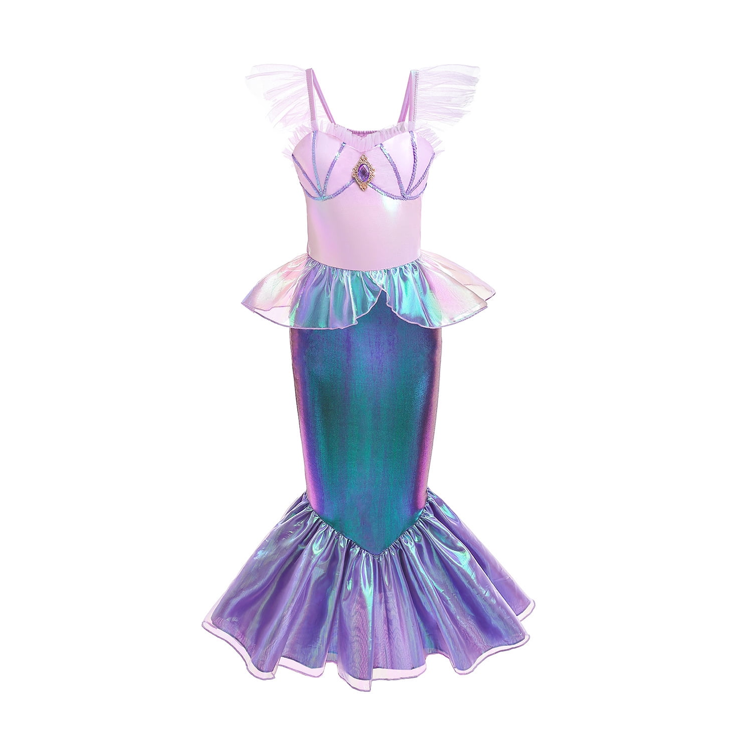 HAWEE Mermaid Dress for Girls - Mermaid Fancy Costume Halloween ...