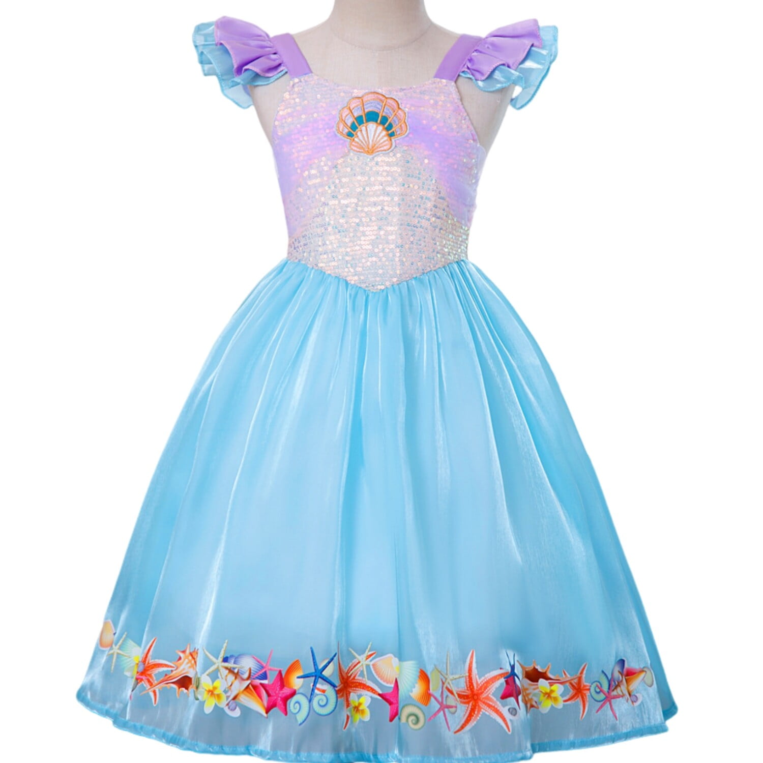 HAWEE Mermaid Princess Costume for Girls Kids Fancy Dress Up Birthday ...