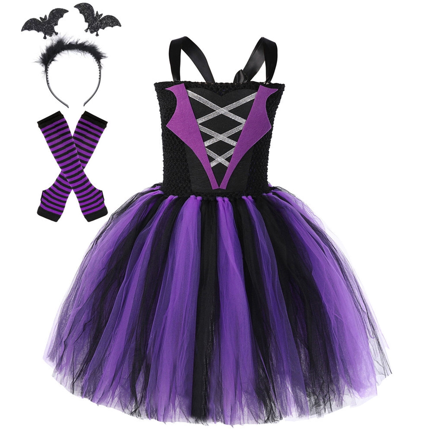 HAWEE Battiness Costumes Halloween Girls Purple Bat Costume Party Fancy ...