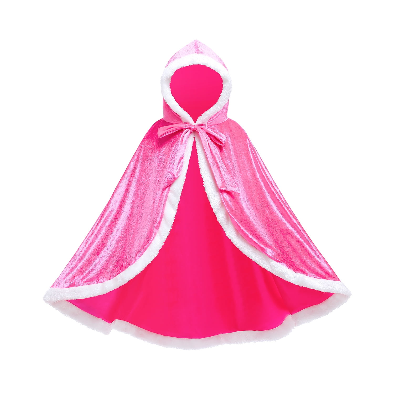 HAWEE Princess Aurora Hooded Cape Fur Cloaks Costume for Girls Dress Up ...