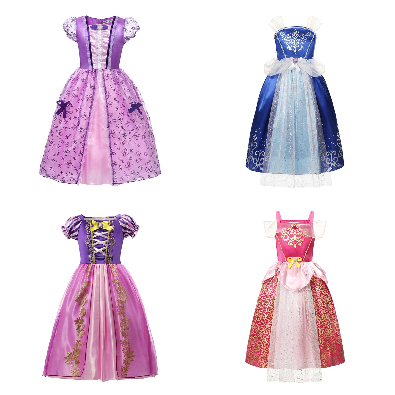 HAWEE Princess Aurora/Sofia/Cinderella Costume, Halloween Birthday Party Outfit for Girls, 4 ...