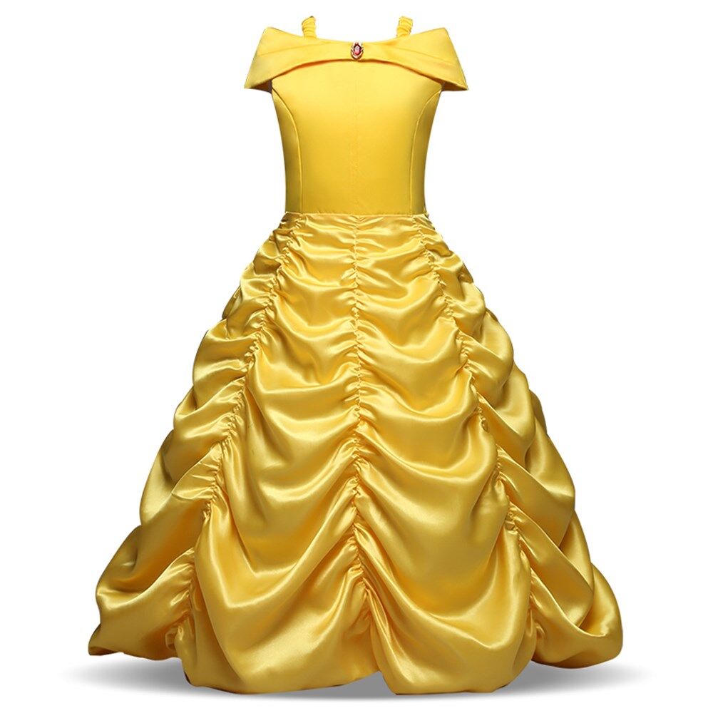 HAWEE Princess Belle Costume for Girls Layered Off Shoulder Beauty ...