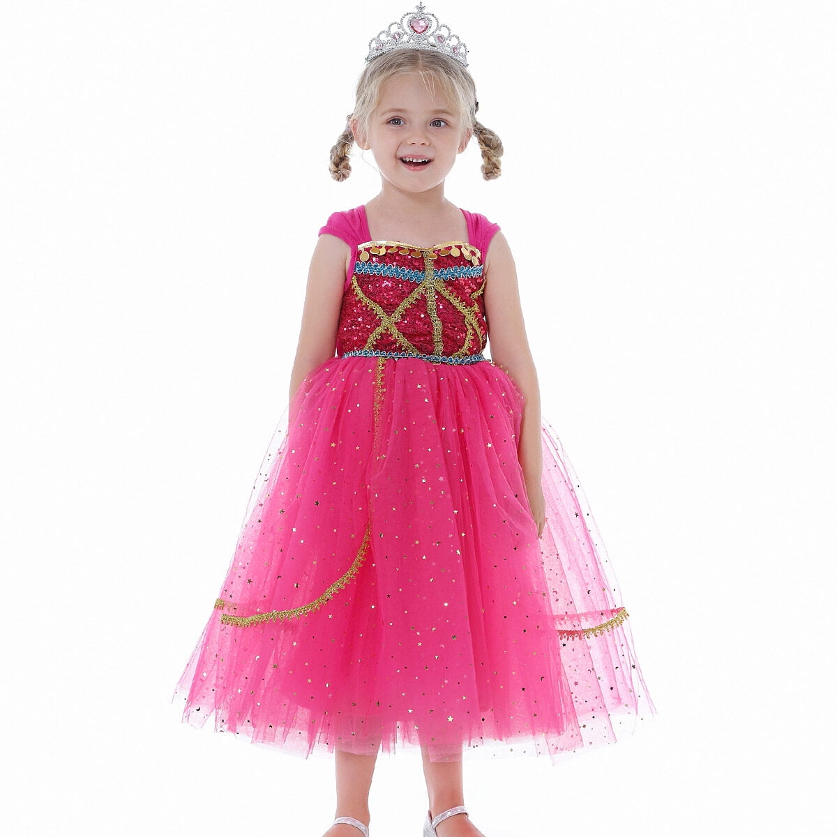 HAWEE Princess Costume for Girls Princess Dress up Fancy Birthday Party ...