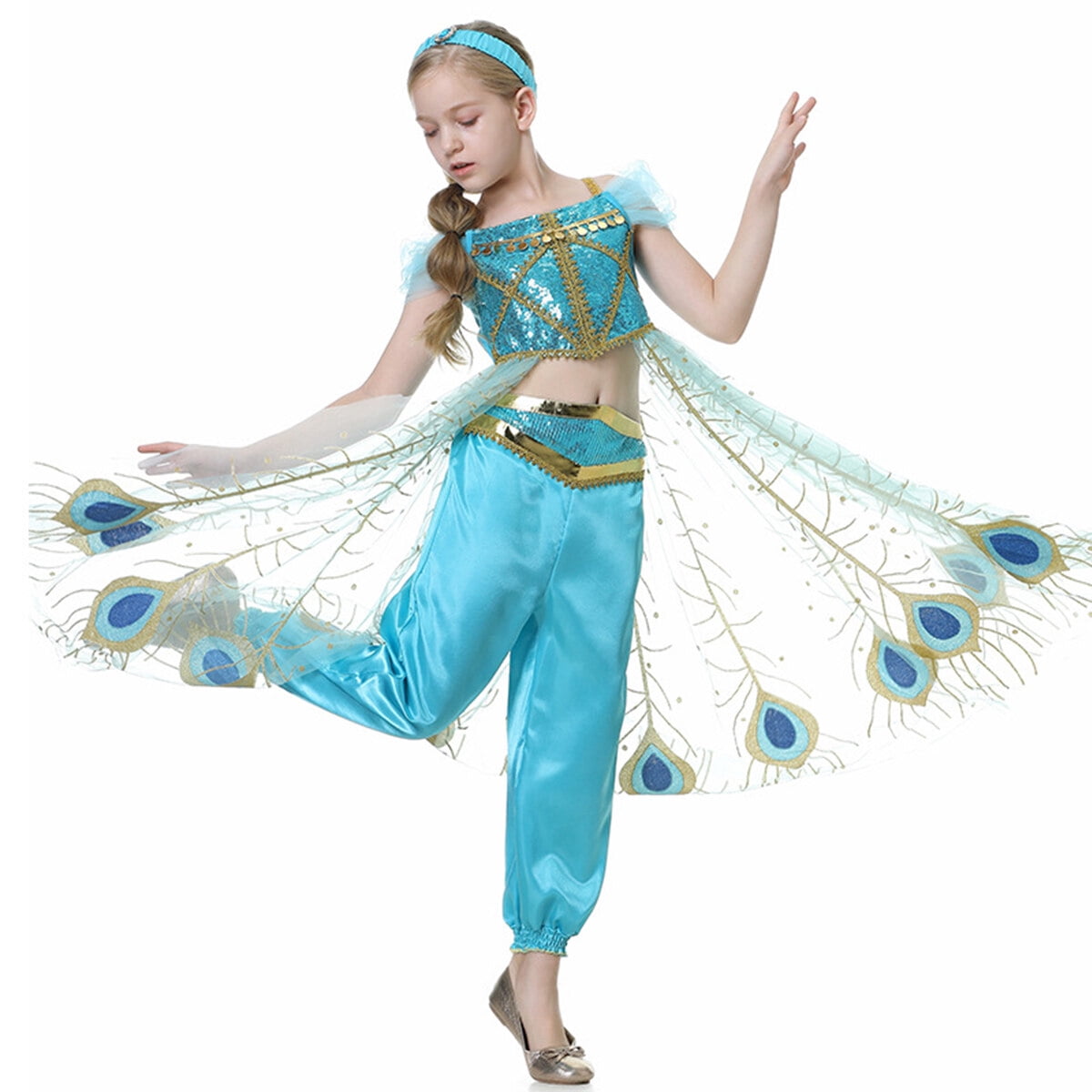HAWEE Princess Costume with Wig Halloween Party Fancy Dress Up Belly ...