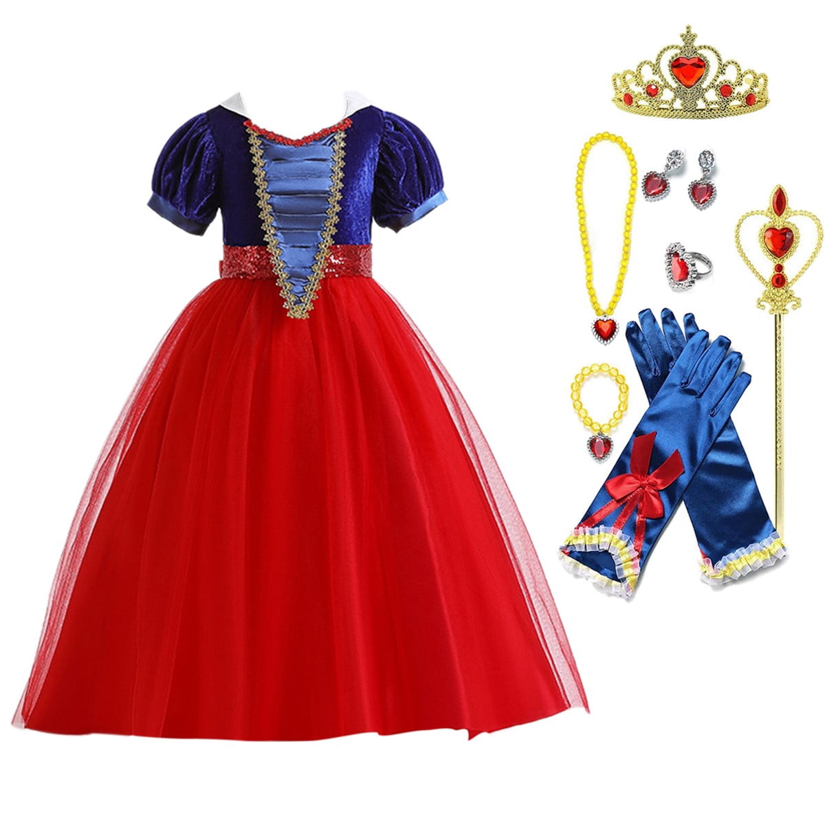 HAWEE Princess Deluxe Yellow Costume Generic Party Dress Up with ...
